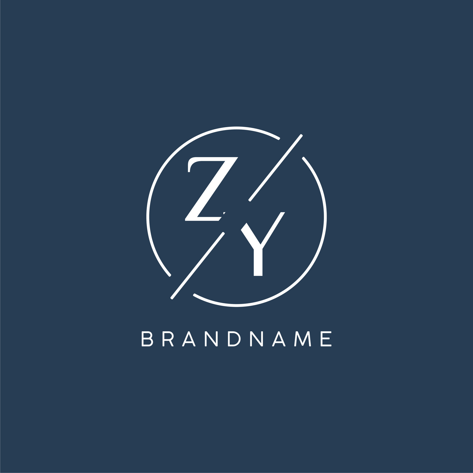 Initial letter ZY logo monogram with circle line style 27219516 Vector Art at Vecteezy
