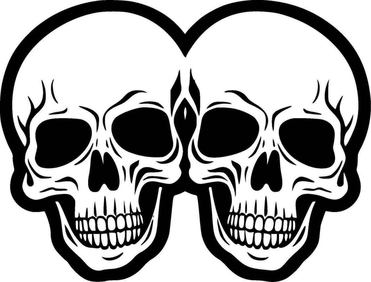 Skulls - Black and White Isolated Icon - Vector illustration 27226330 Vector Art at Vecteezy