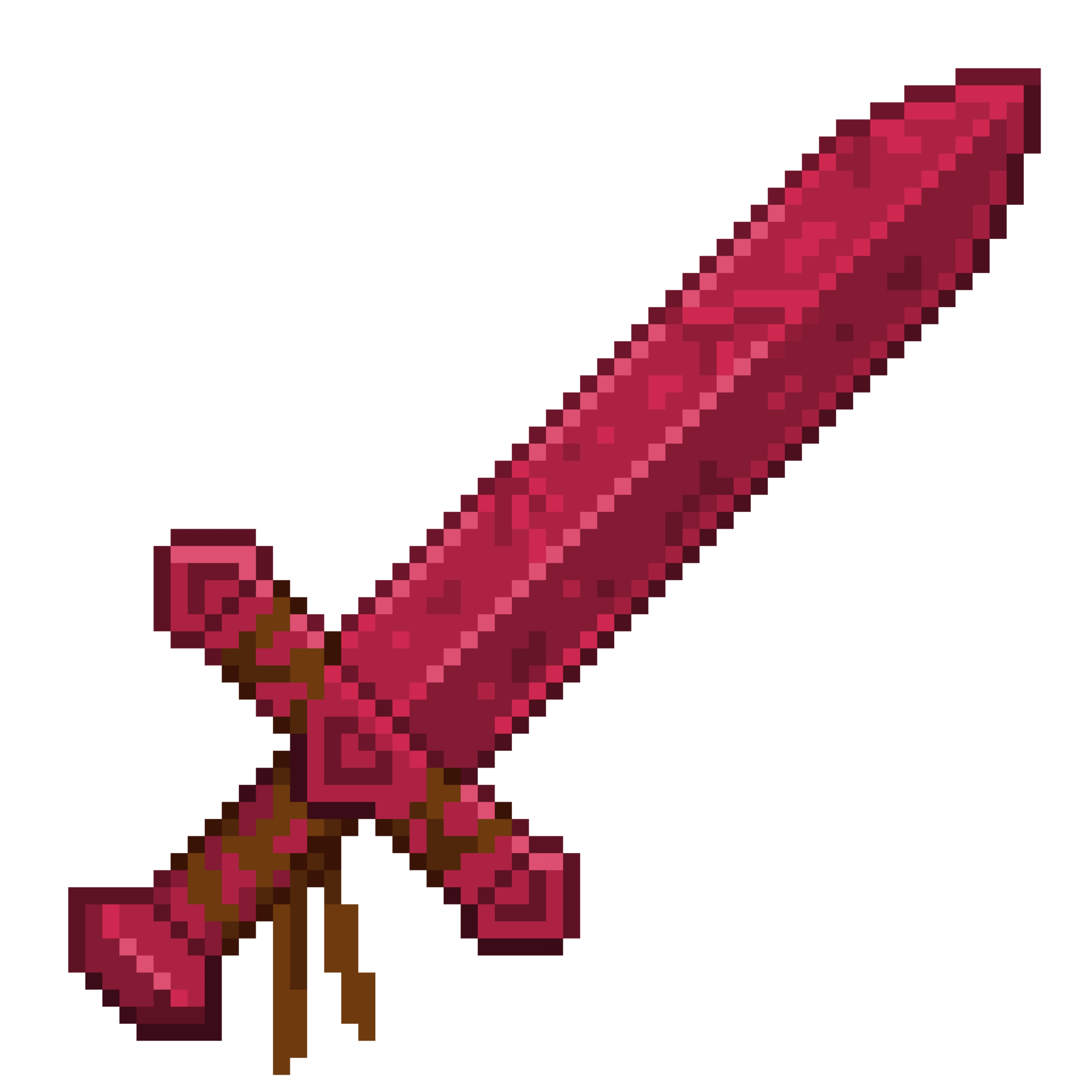 An 8-bit retro-styled pixel-art illustration of a red stone sword. 27226437 PNG