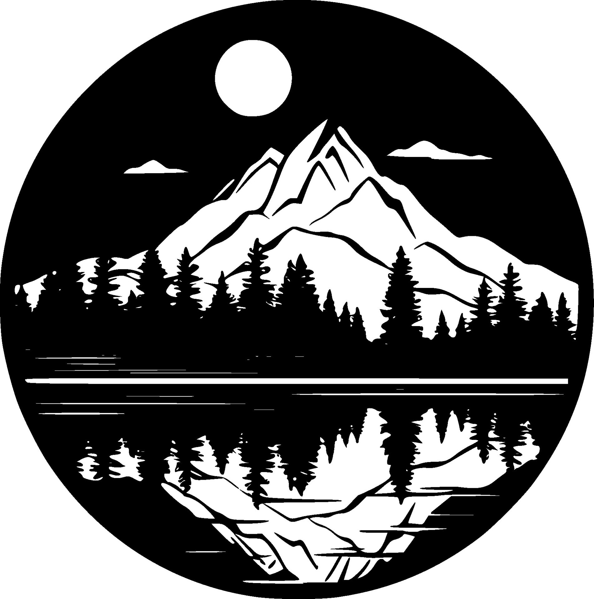 Lake, Black and White Vector illustration 27227936 Vector Art at Vecteezy