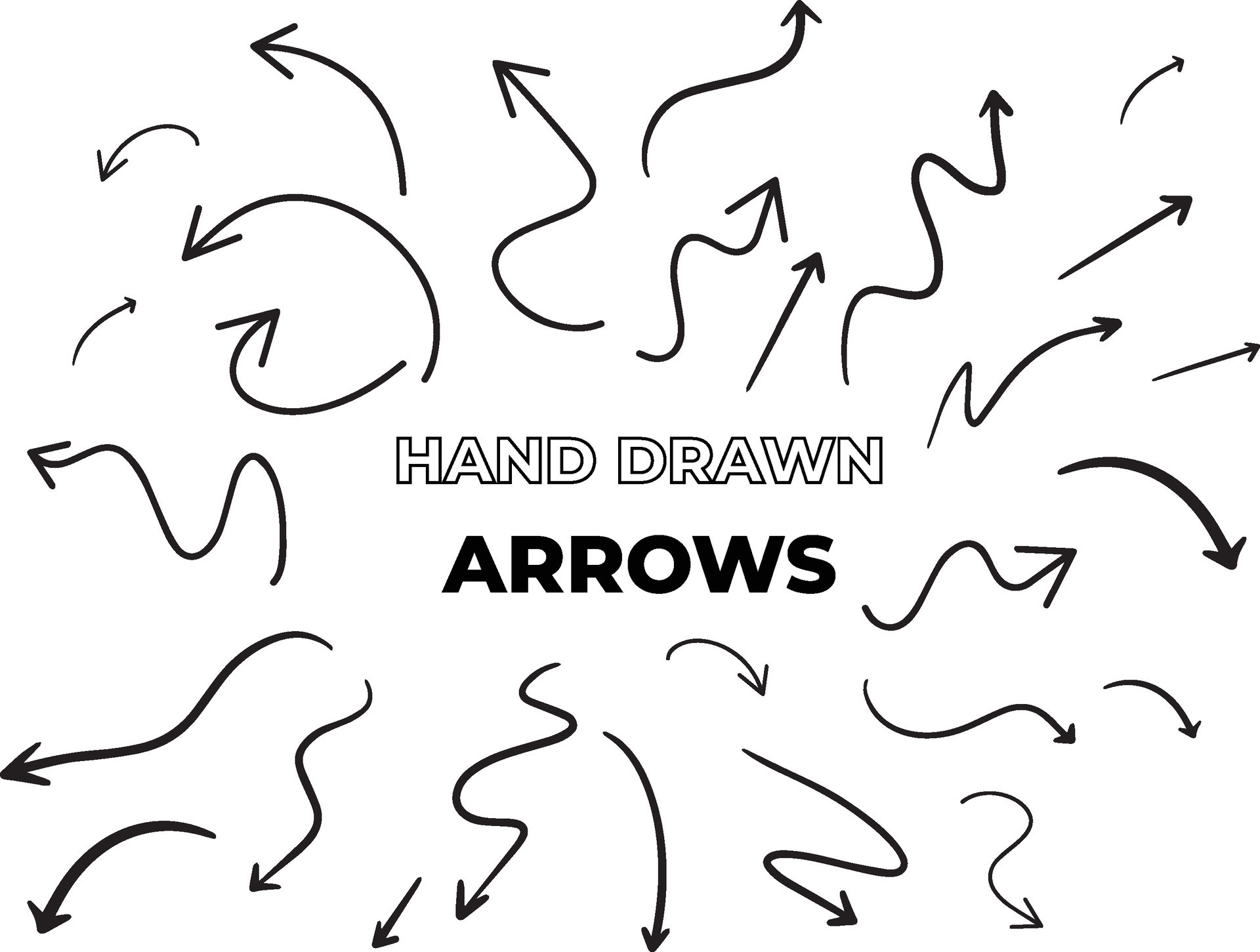 Hand drawn arrows. vector set 27232136 Vector Art at Vecteezy