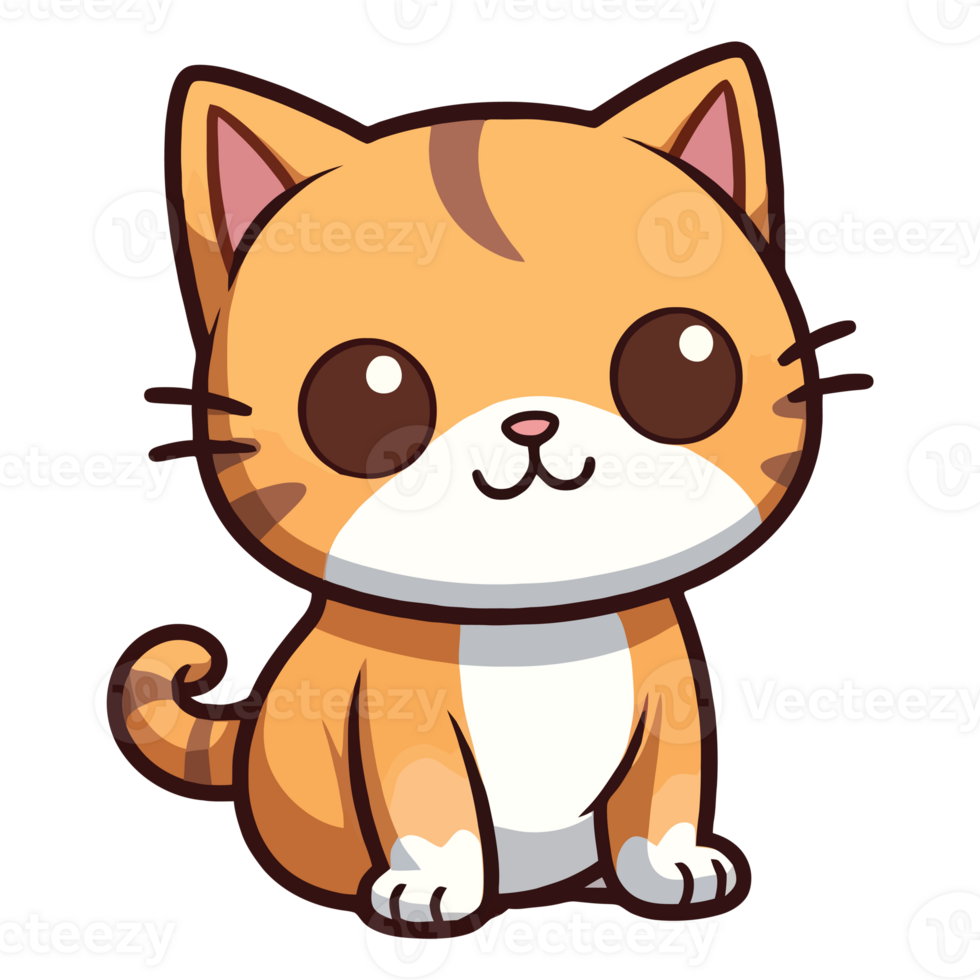 Delightful Feline 2D Illustration Featuring a Cute Havana Brown Cat AI Generative 27233331 PNG
