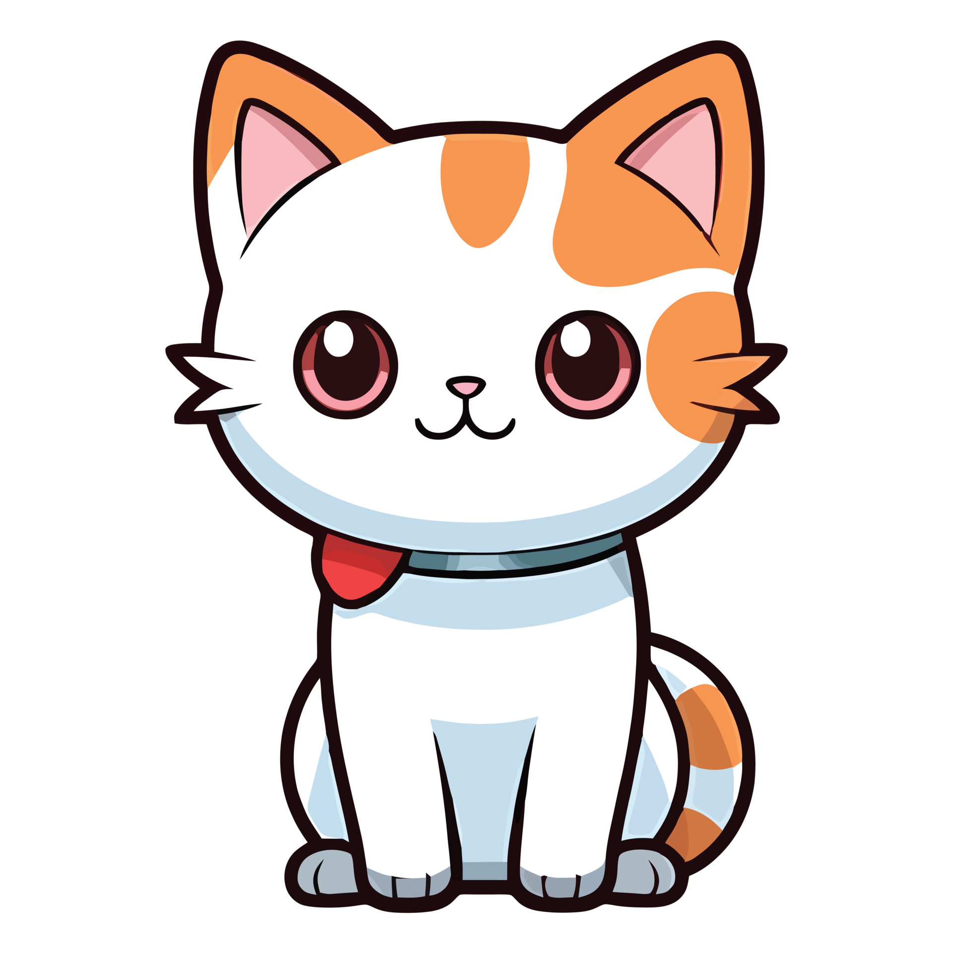 Fluffy and Fabulous Endearing 2D Cat Illustration in Oriental Style AI Generative 27233513 PNG