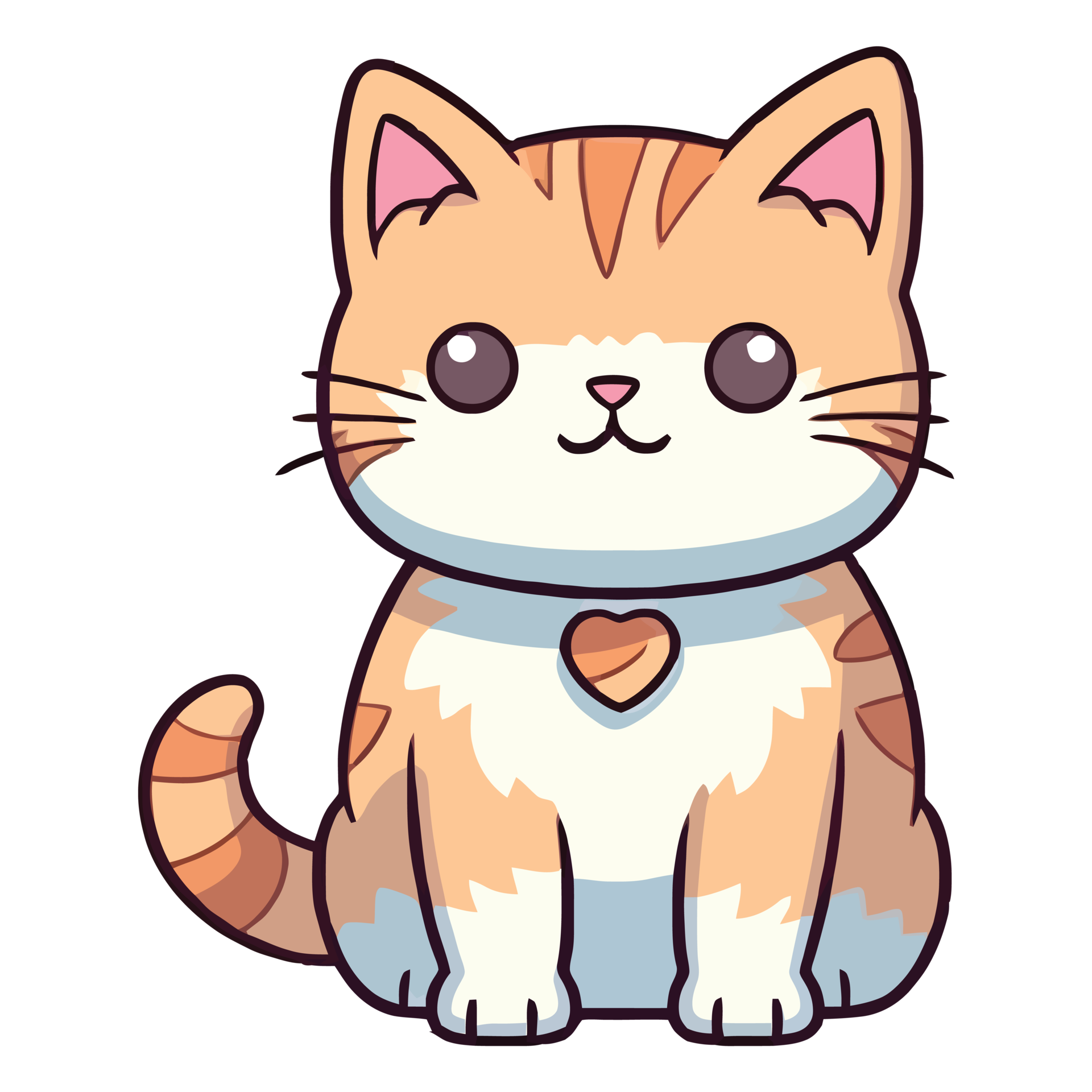 Purrfectly Illustrated Cute 2D Artwork of a Savannah Cat AI Generative 27233598 PNG