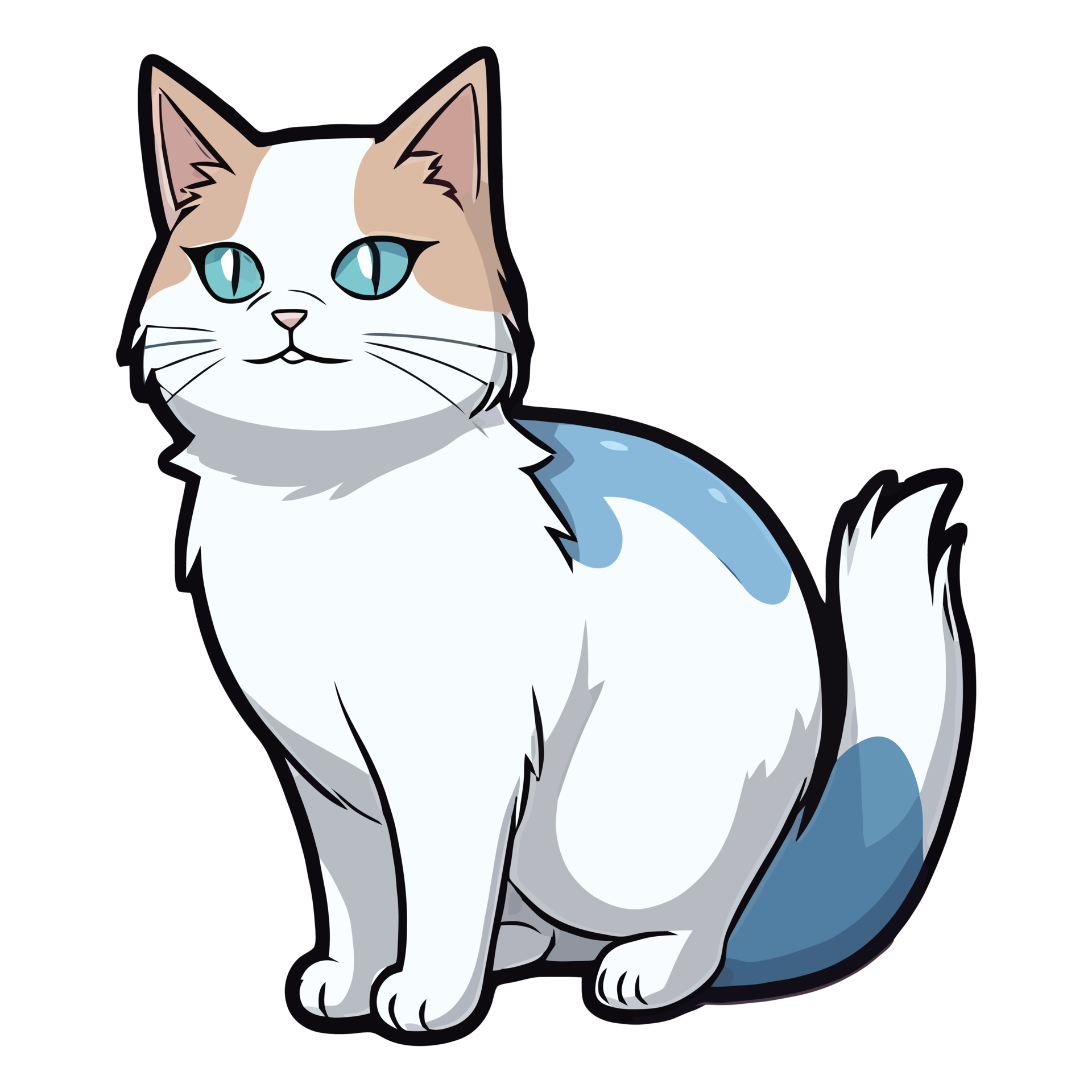 Artistic Meow 2D Illustration of a Darling Siamese Cat AI Generative 27233639 PNG