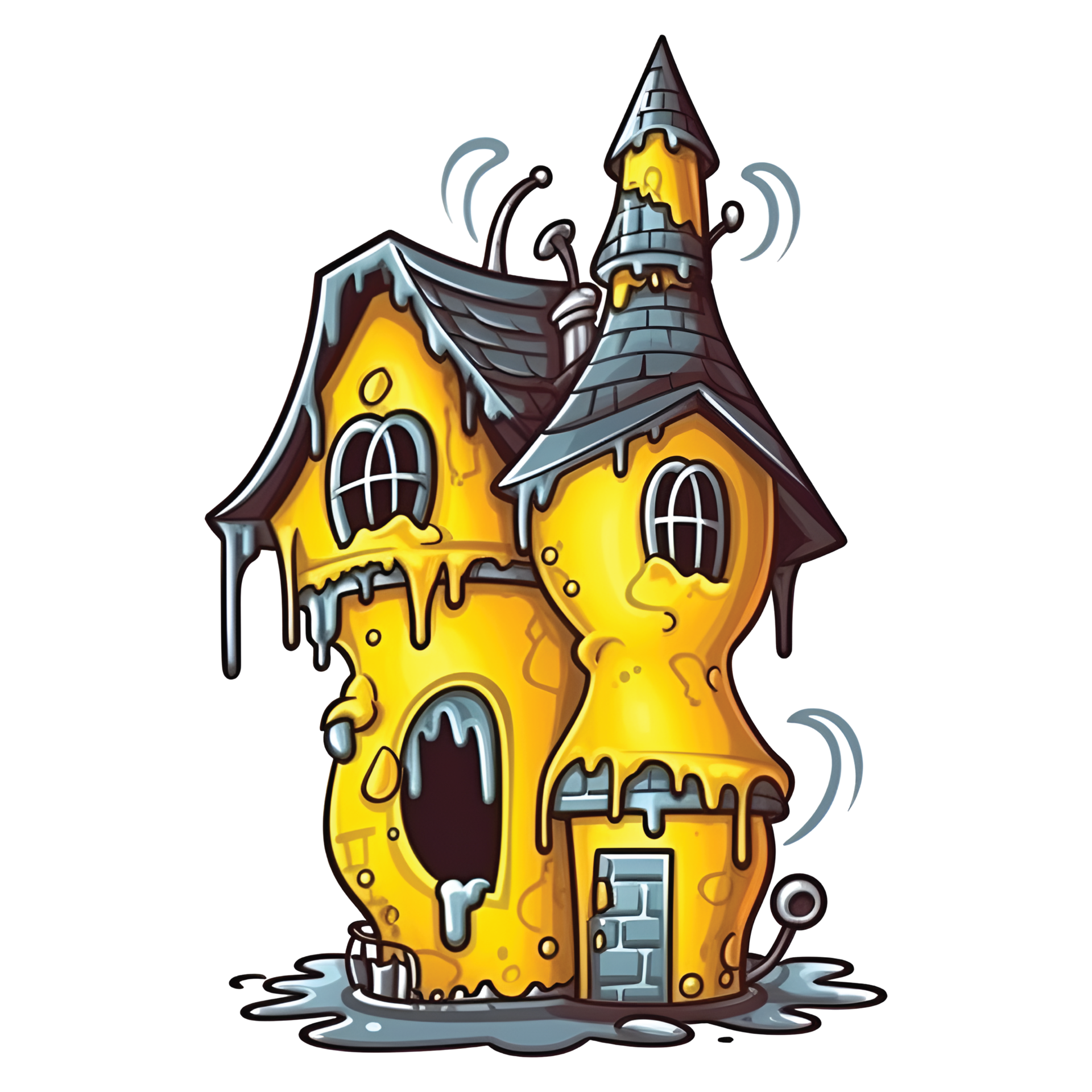 Enigmatic Residence Captivating 2D Yellow Haunted House Artwork AI ... Enigmatic Residence Captivating 2D Yellow Haunted House Artwork AI ...
