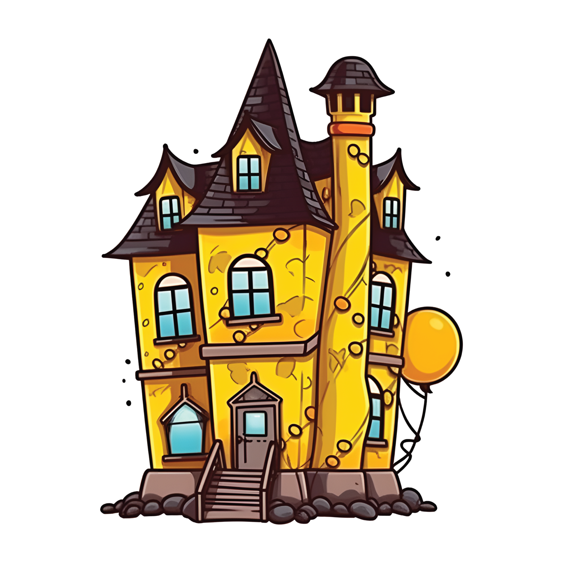 Enigmatic Residence Captivating 2D Yellow Haunted House Artwork AI ... Enigmatic Residence Captivating 2D Yellow Haunted House Artwork AI ...