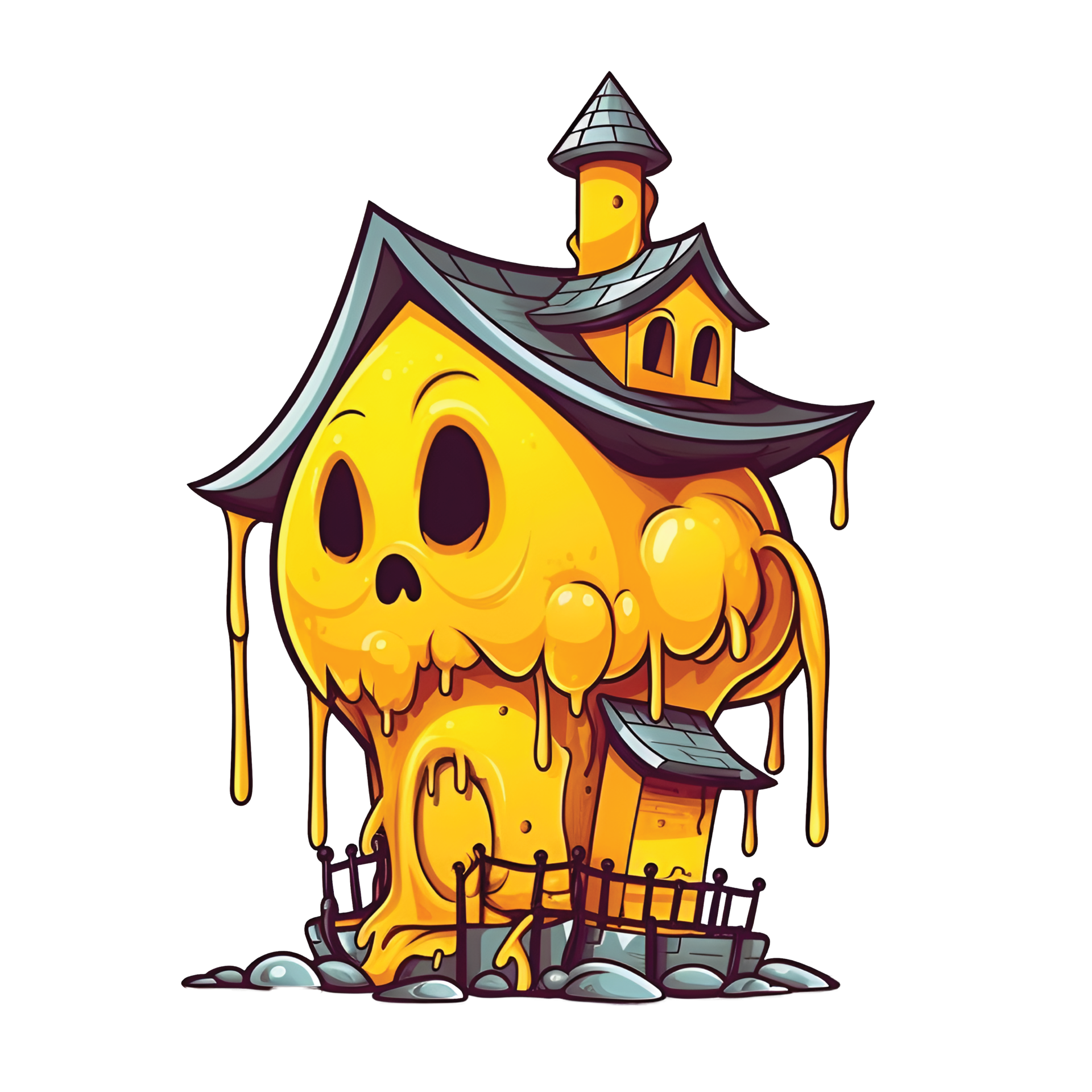 Enigmatic Residence Captivating 2D Yellow Haunted House Artwork AI ... Enigmatic Residence Captivating 2D Yellow Haunted House Artwork AI ...