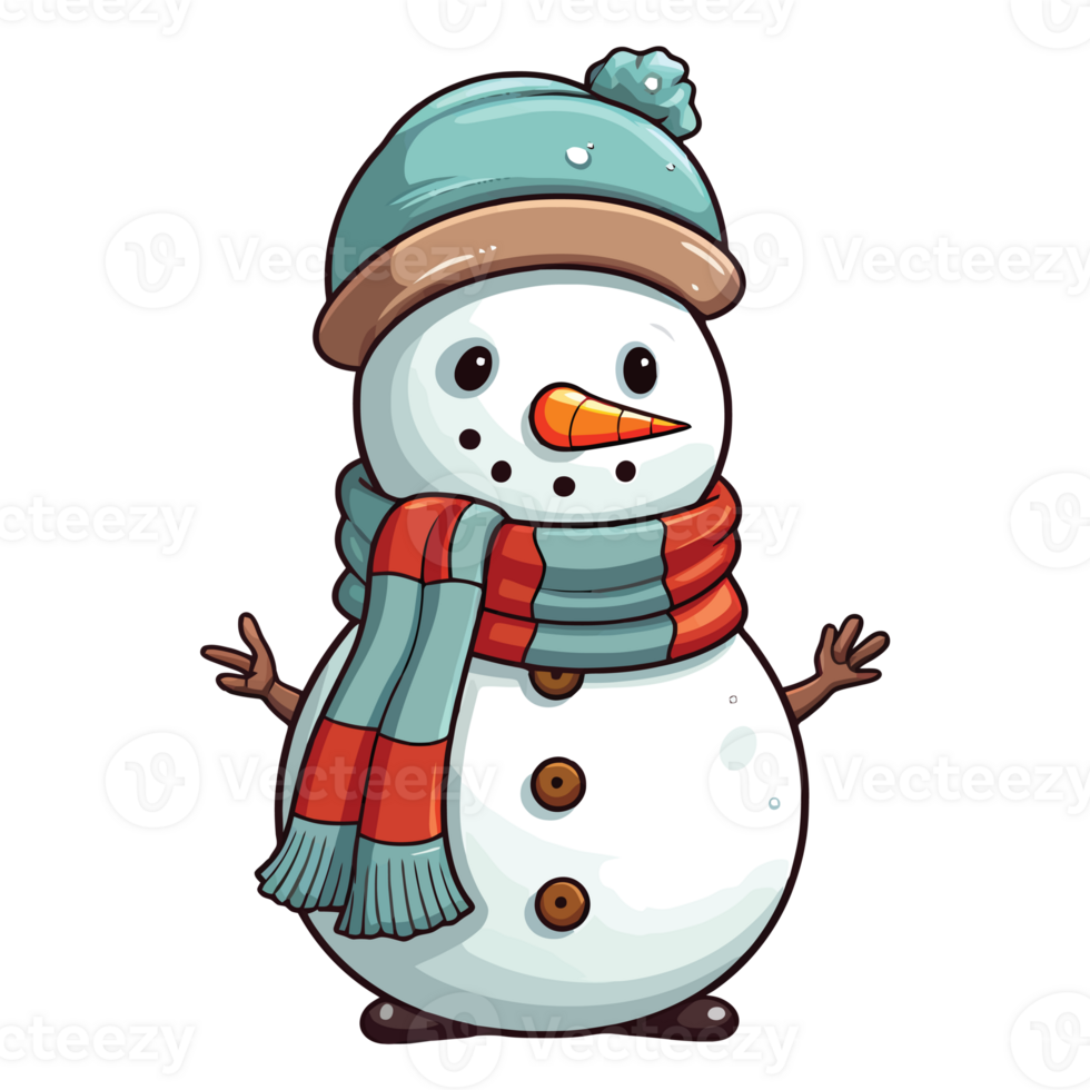 Cute Snowman Clipart 2d Illustration Ai Generative 27235114 Png