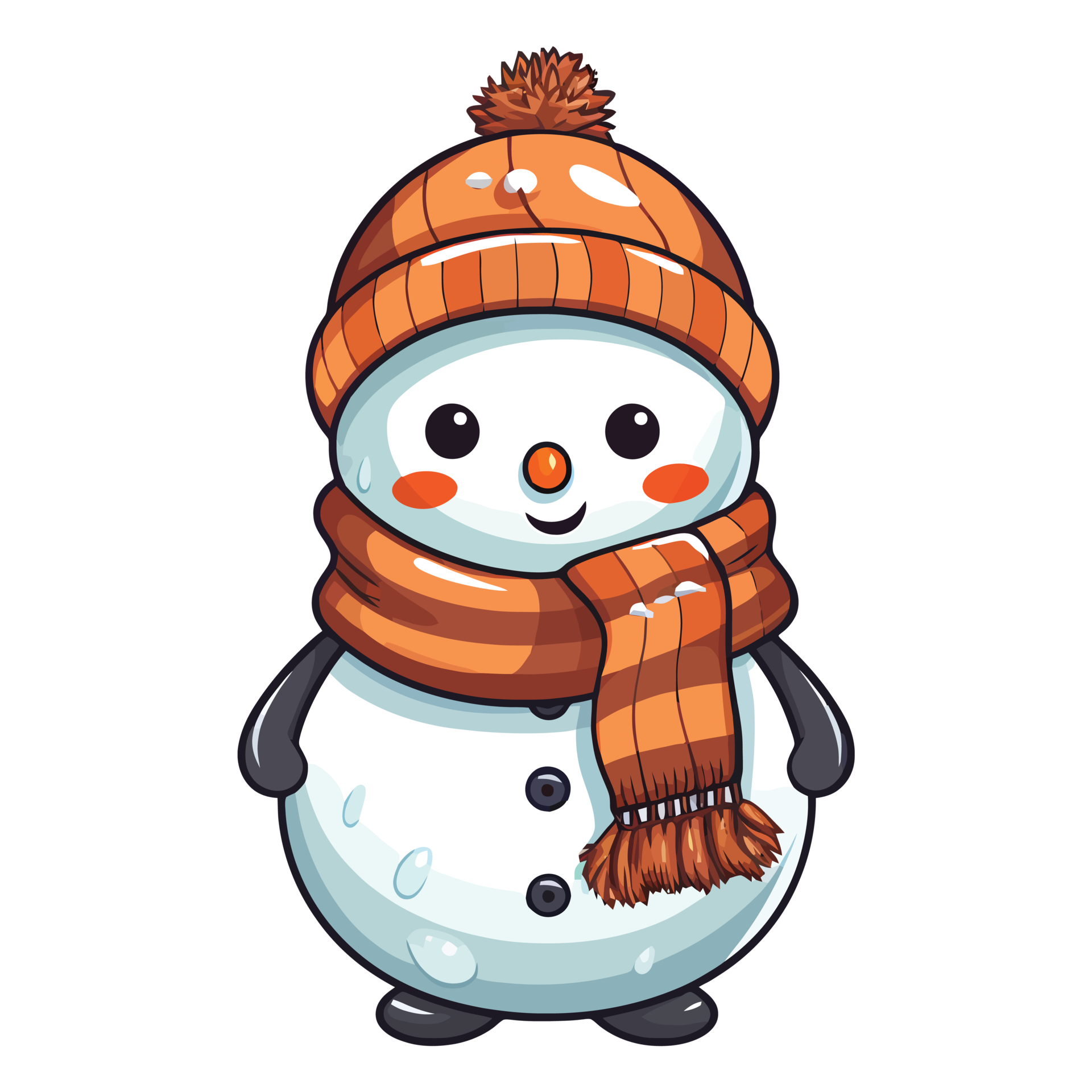Cute Snowman Clipart 2D Illustration AI Generative 27235124 PNG