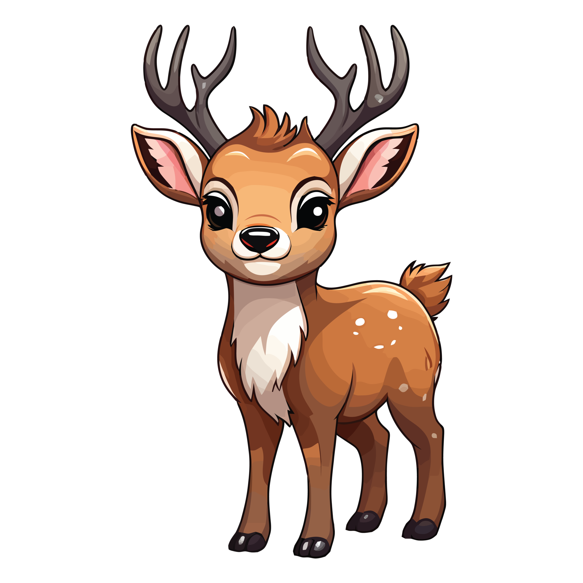 Cute Reindeer Clipart 2d Illustration Ai Generative 27235135 Png