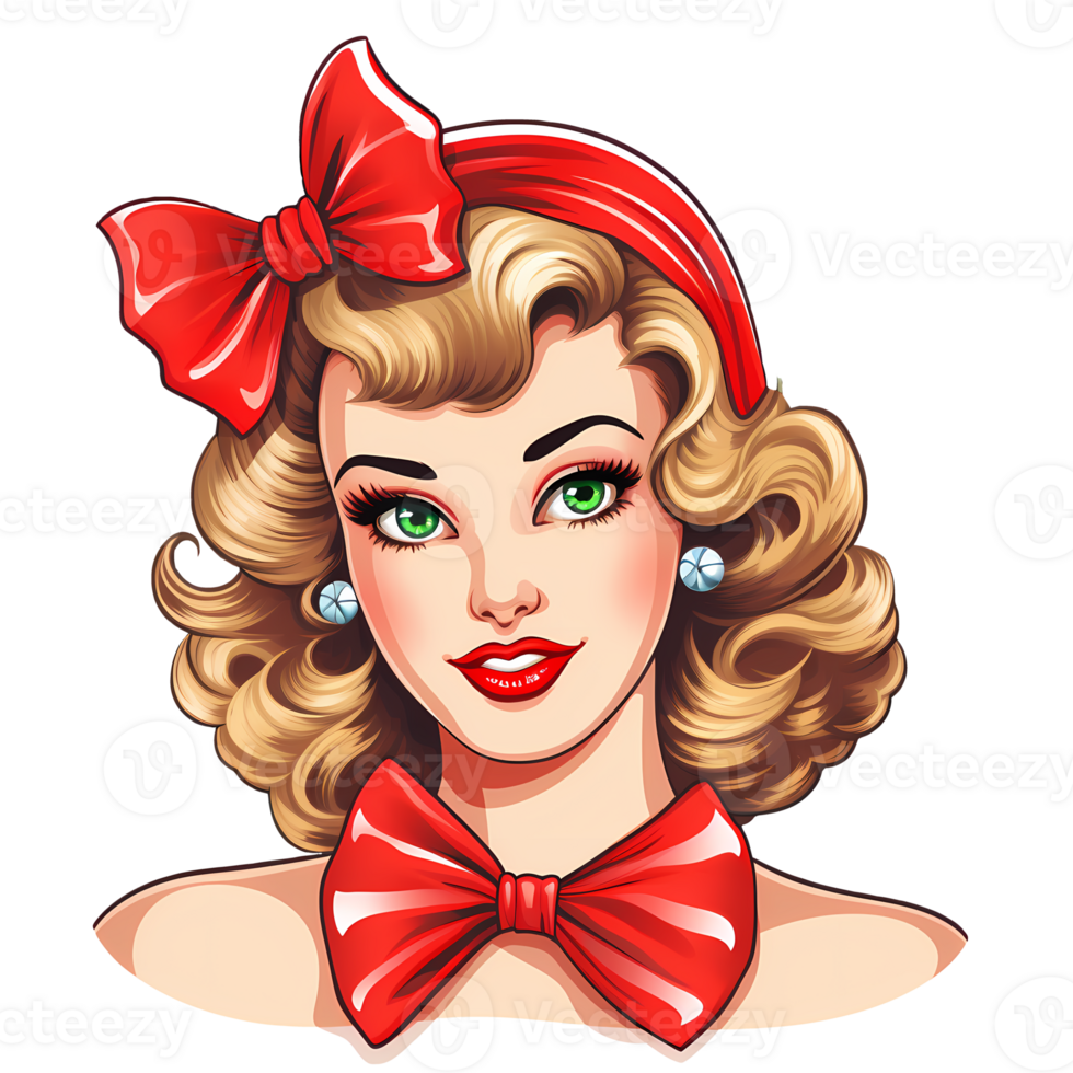Vintage Pin Up Christmas Girl Clipart Ai Generative 27235791 Png