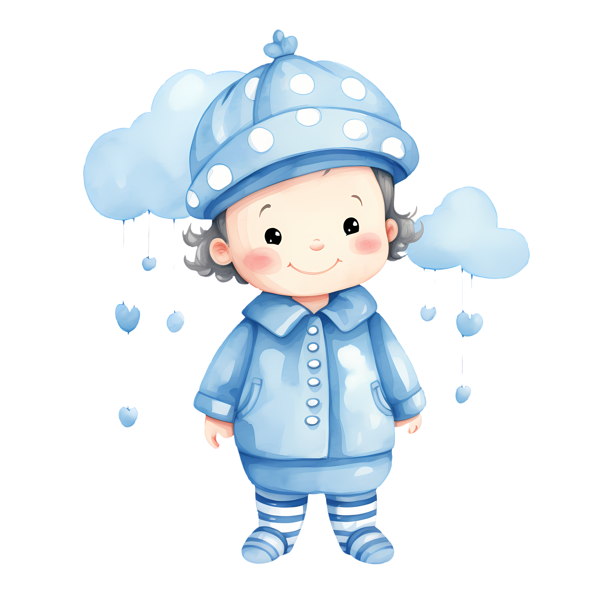Blue Baby Shower Umbrella Clip Art