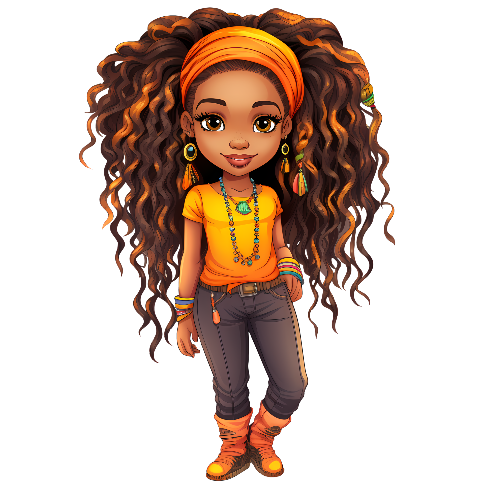 Cute Dreadlocks Black Girl Clipart Ai Generative 27236997 Png