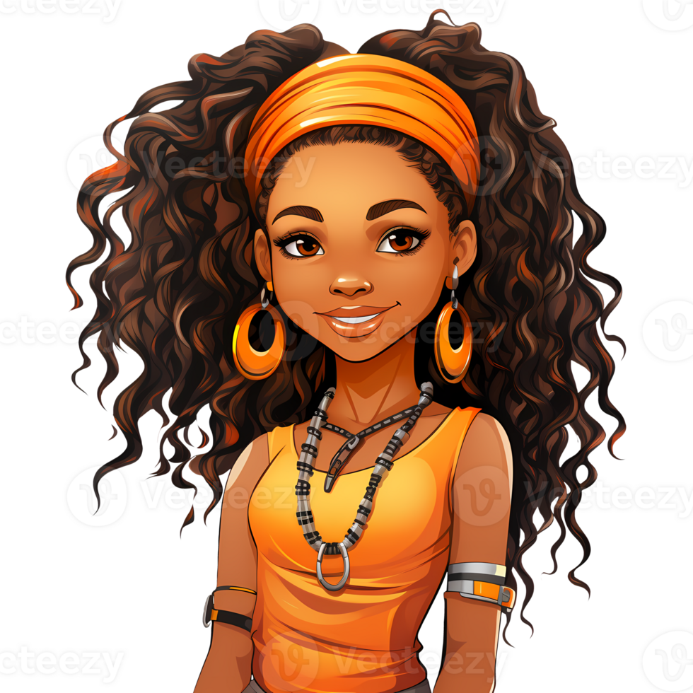 Cute Dreadlocks Black Girl Clipart Ai Generative 27237001 Png