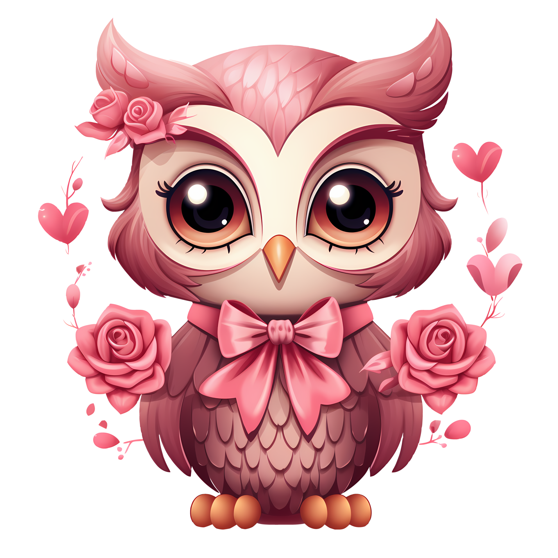 Baby Owl Clipart Pink