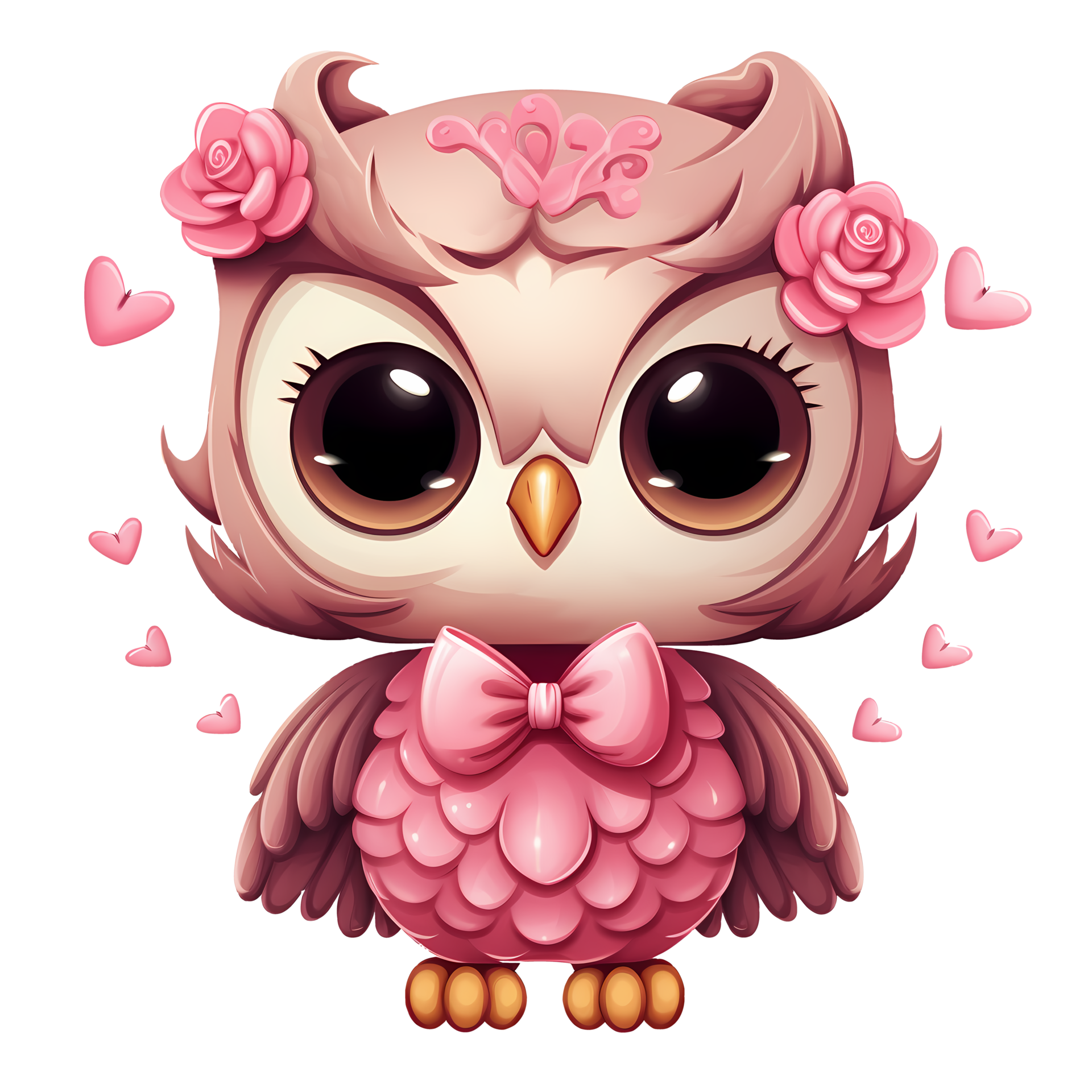 Baby Owl Clipart Pink