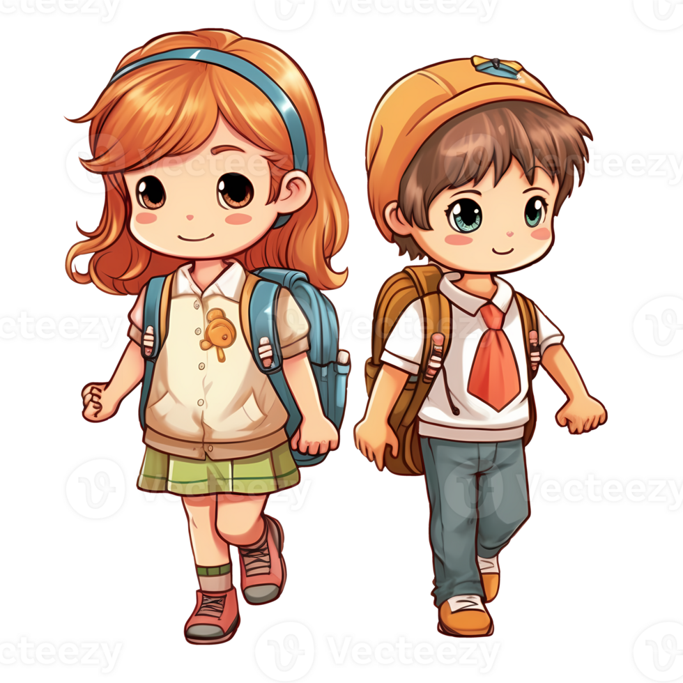Cute Children Back To School Clipart AI Generative 27237857 PNG