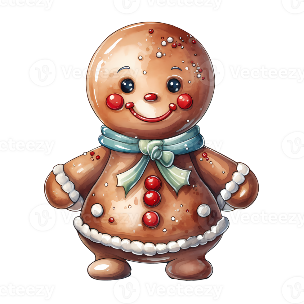 Watercolor Christmas Gingerbread Man Clipart Illustration Ai Generative 27238191 Png