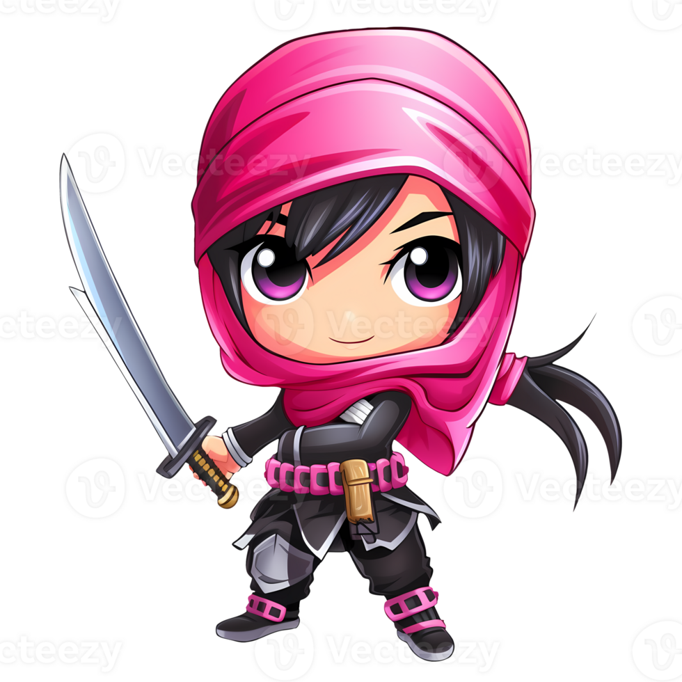 Cute Ninja Girl Clipart Illustration Ai Generative 27238511 Png