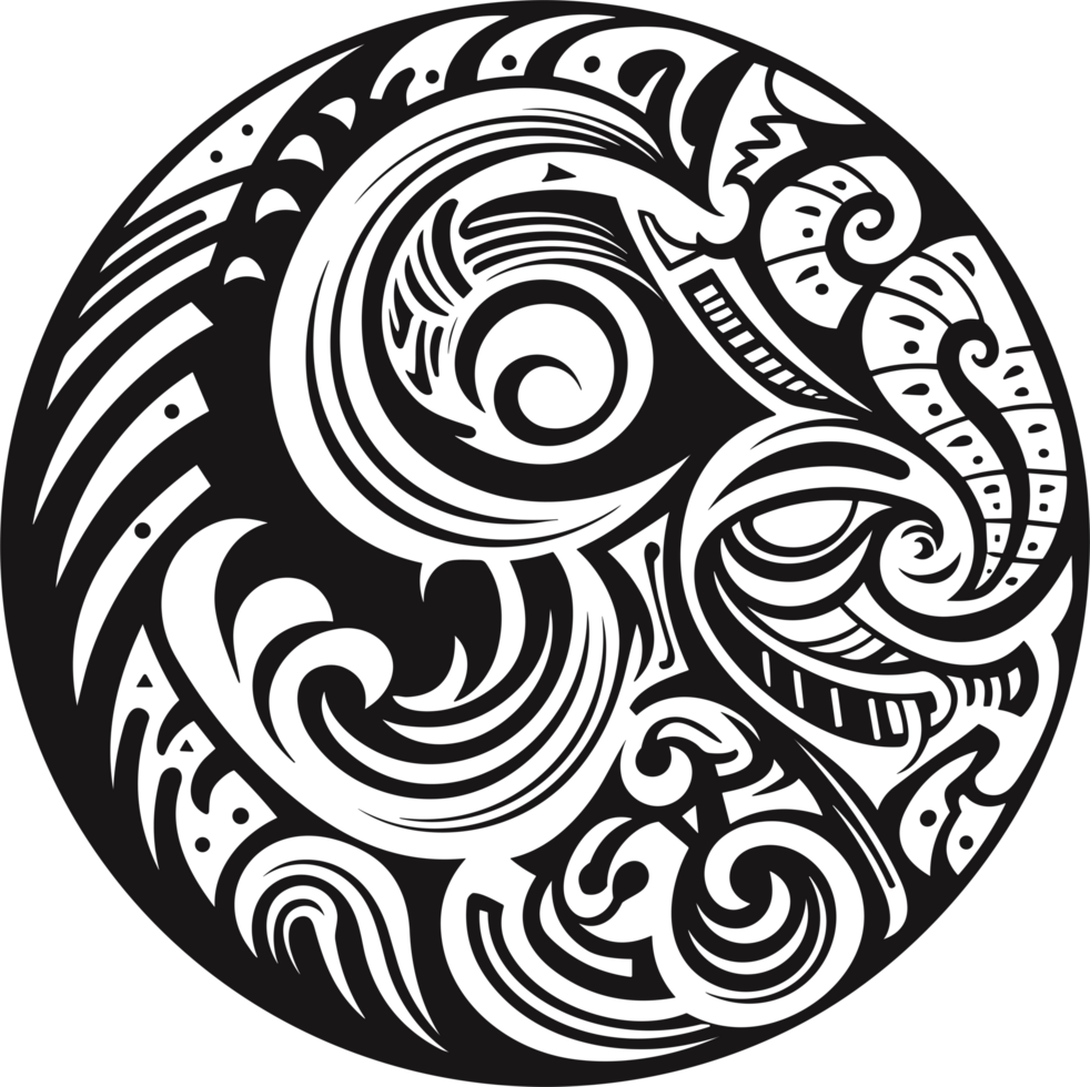 Maori Tattoo Ornament Maori Taniwha Ai Generative 27240261 Png