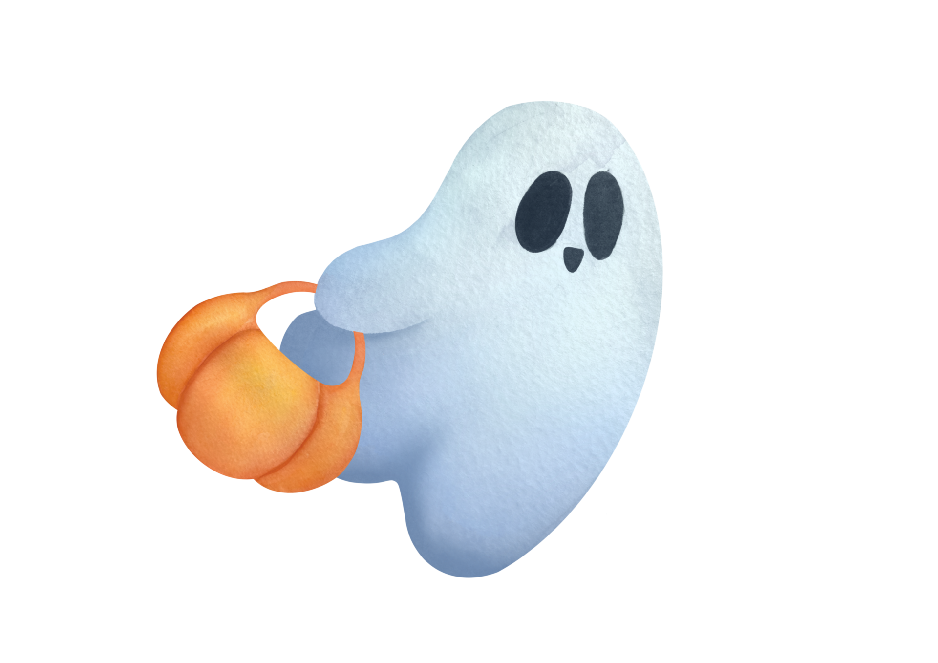 fanny cute Ghost clipart on transparent background. Childish Watercolor ...