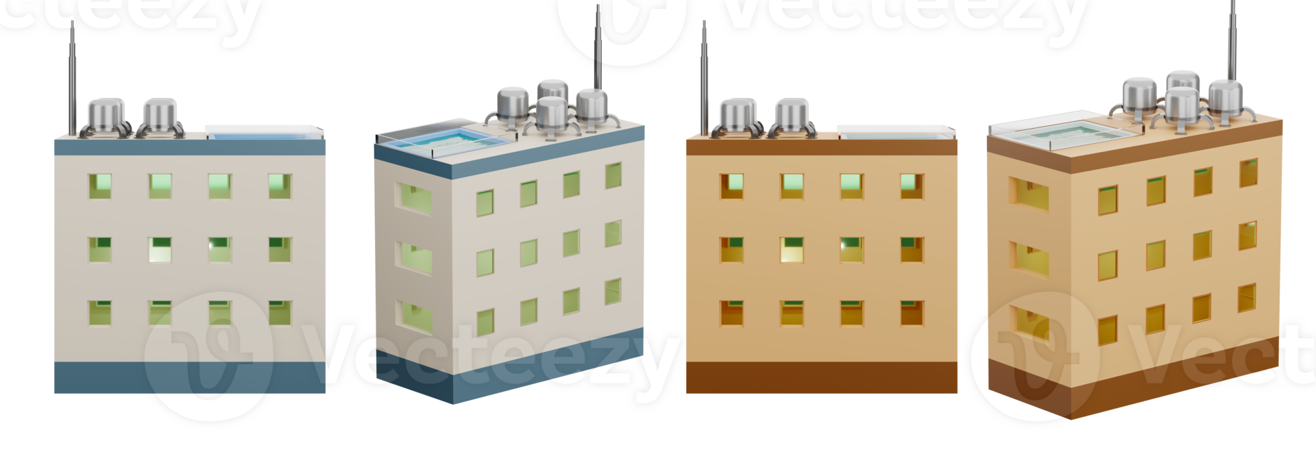 3D rendering of city building in front and side view 27241710 PNG