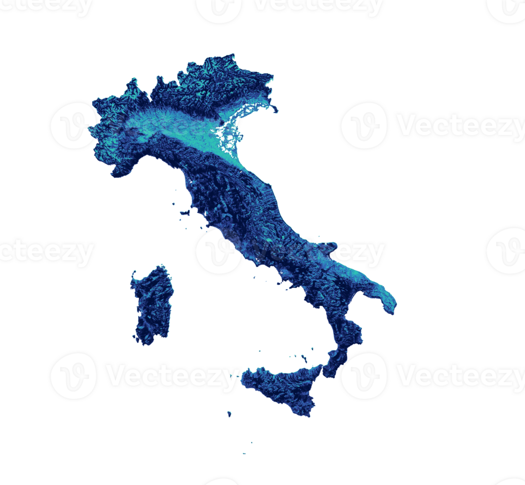 Mapa Topográfico De Italia Mapa De Relieve Sombreado Espectral De Tinte