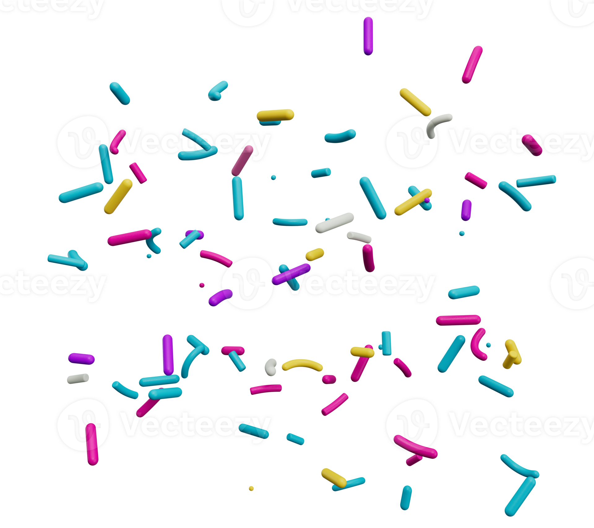 Colorful sprinkle falling isolated 3d illustration 27243569 PNG