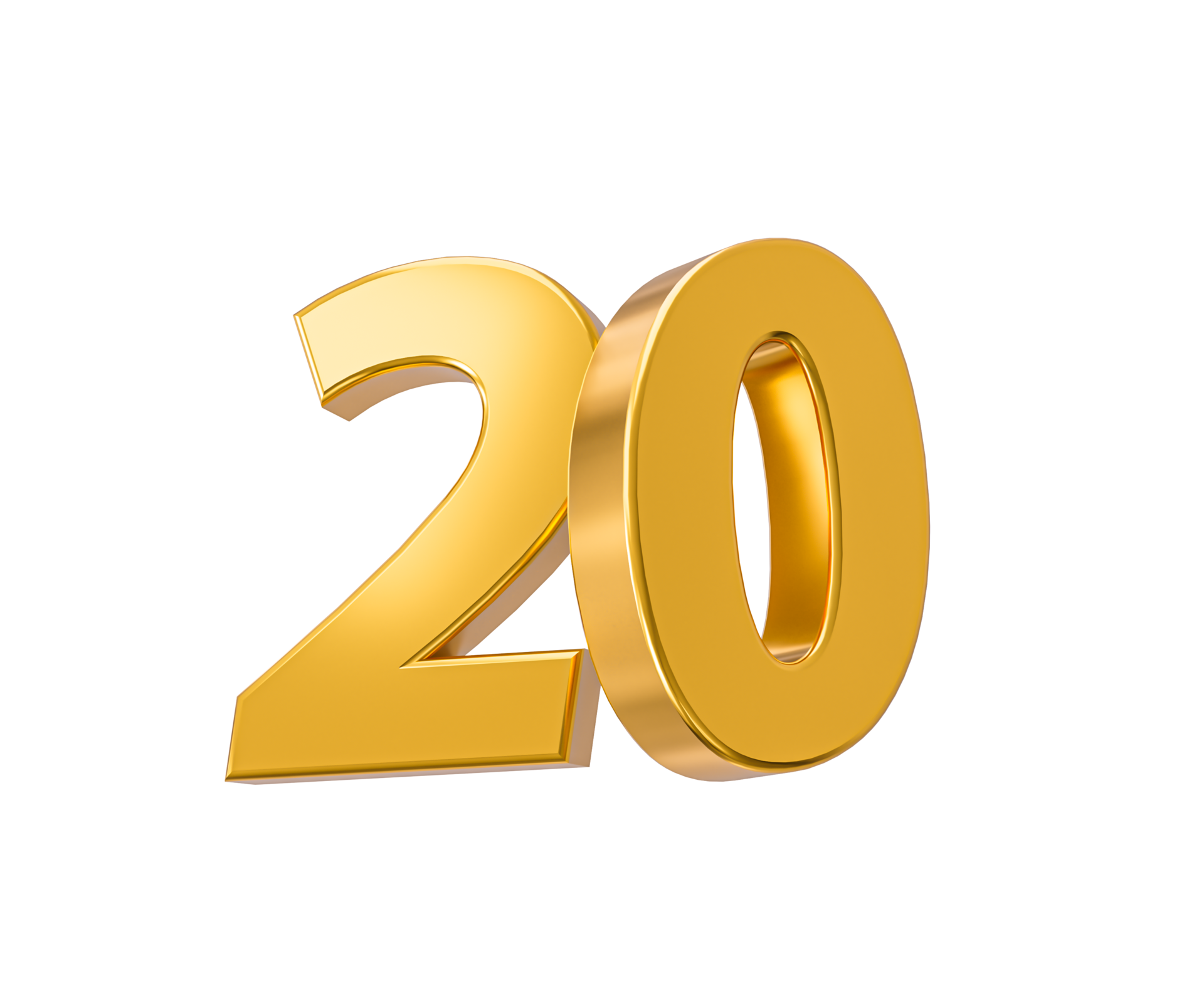 20 Percent Off On Sale Gold Percent 20th Anniversary Celebration 3D