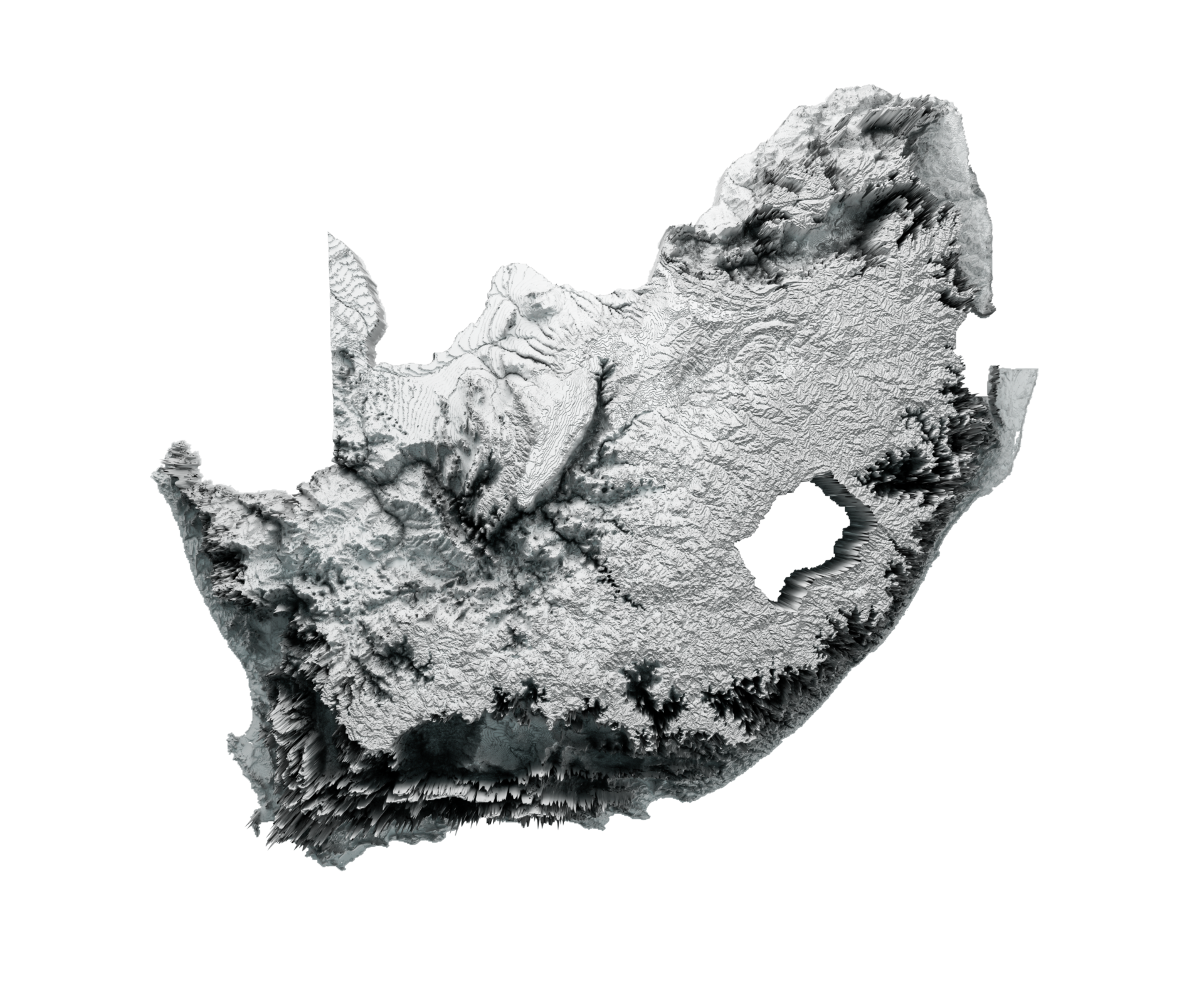 South Africa Topographic Map 3d Realistic South Africa Map Color 3d Illustration 27243773 Png