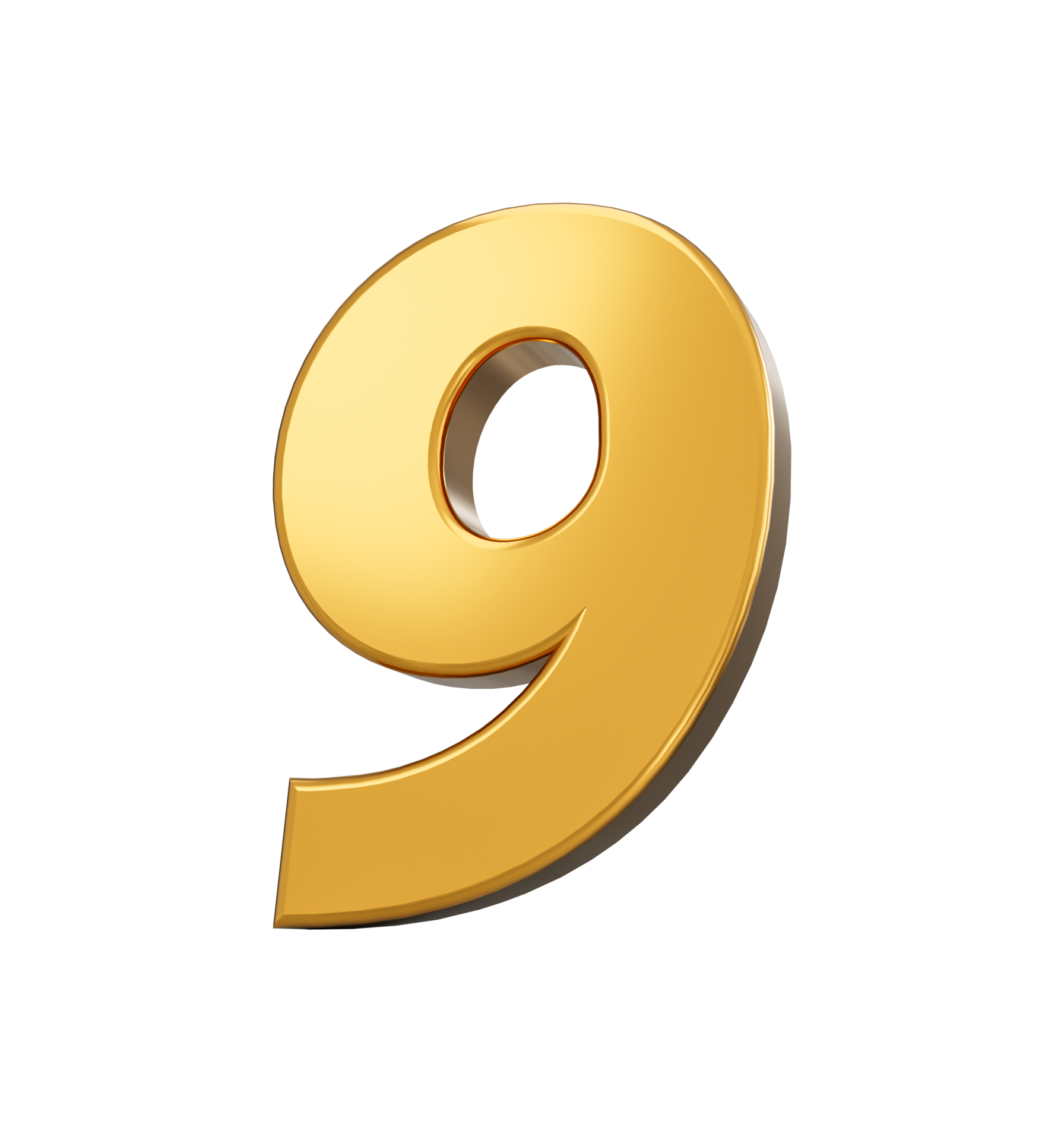 Gold number 9 nine. shiny 3d number 9 made of gold 3d illustration 27244085 PNG