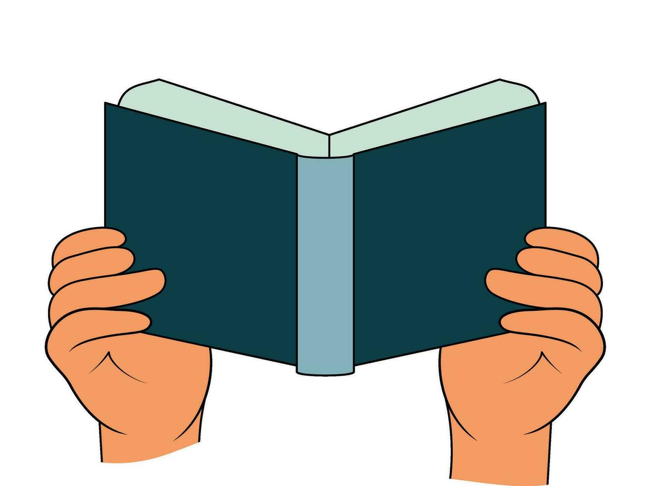 Book In Hands Vector Illustration Hands Holding A Book Cartoon Style Stock Vector Image