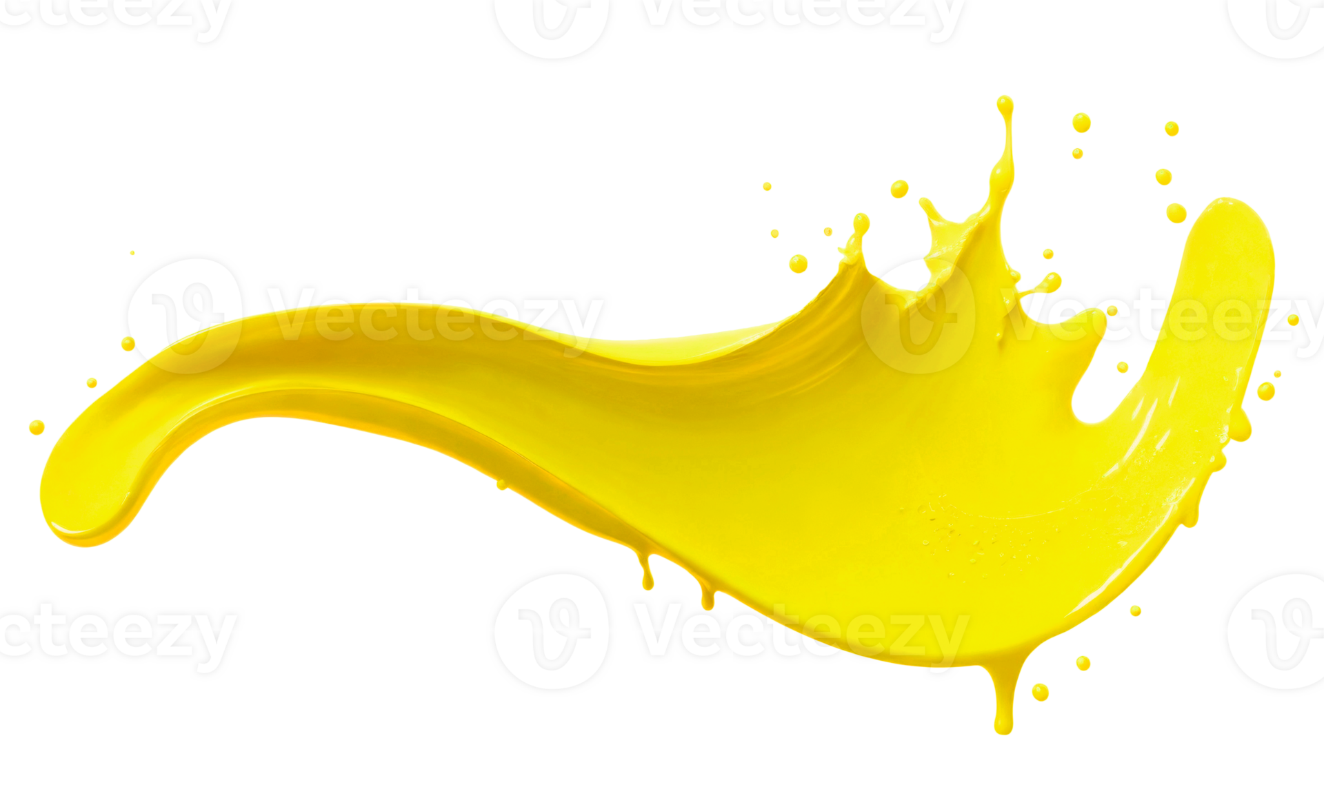 Yellow paint splash isolated on transparent background. AI Generative 27247601 PNG