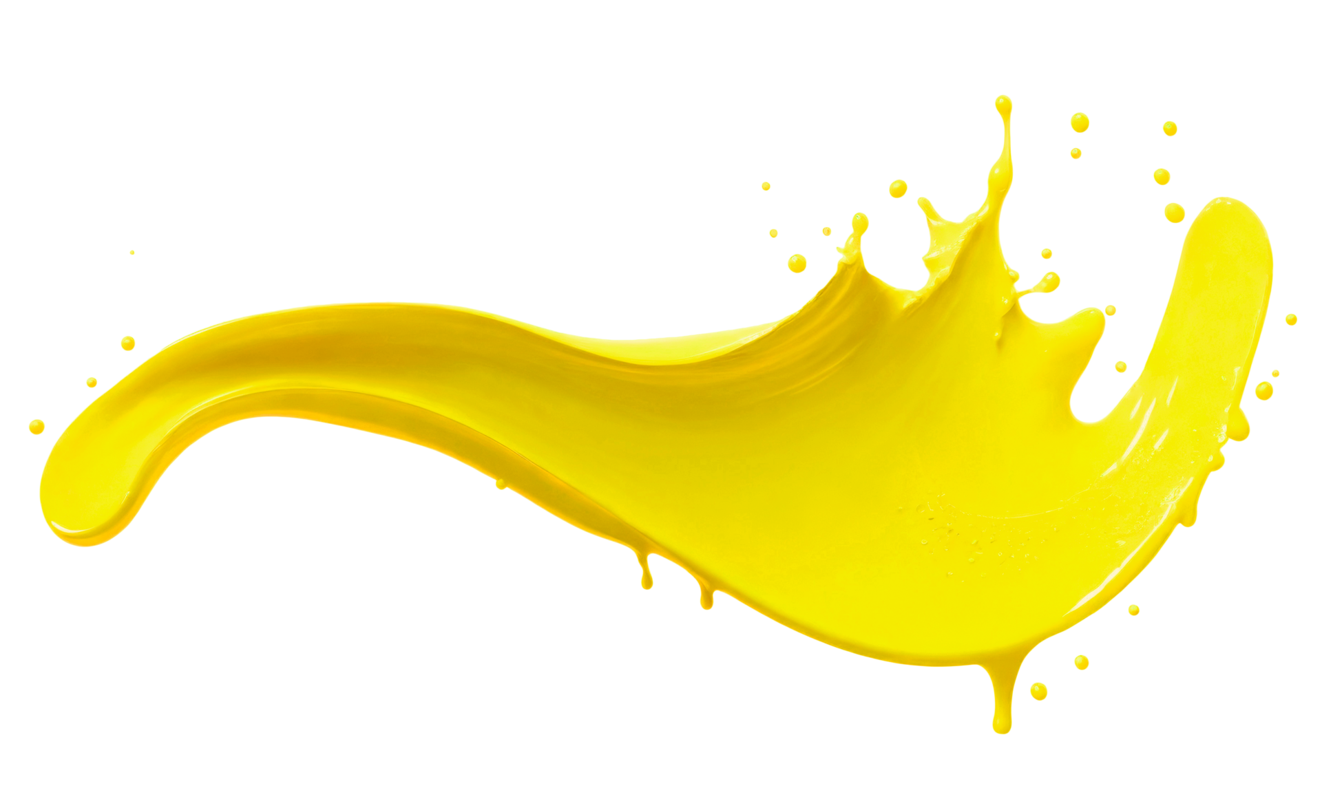Yellow paint splash isolated on transparent background. AI Generative ... Yellow paint splash isolated on transparent background. AI Generative ...