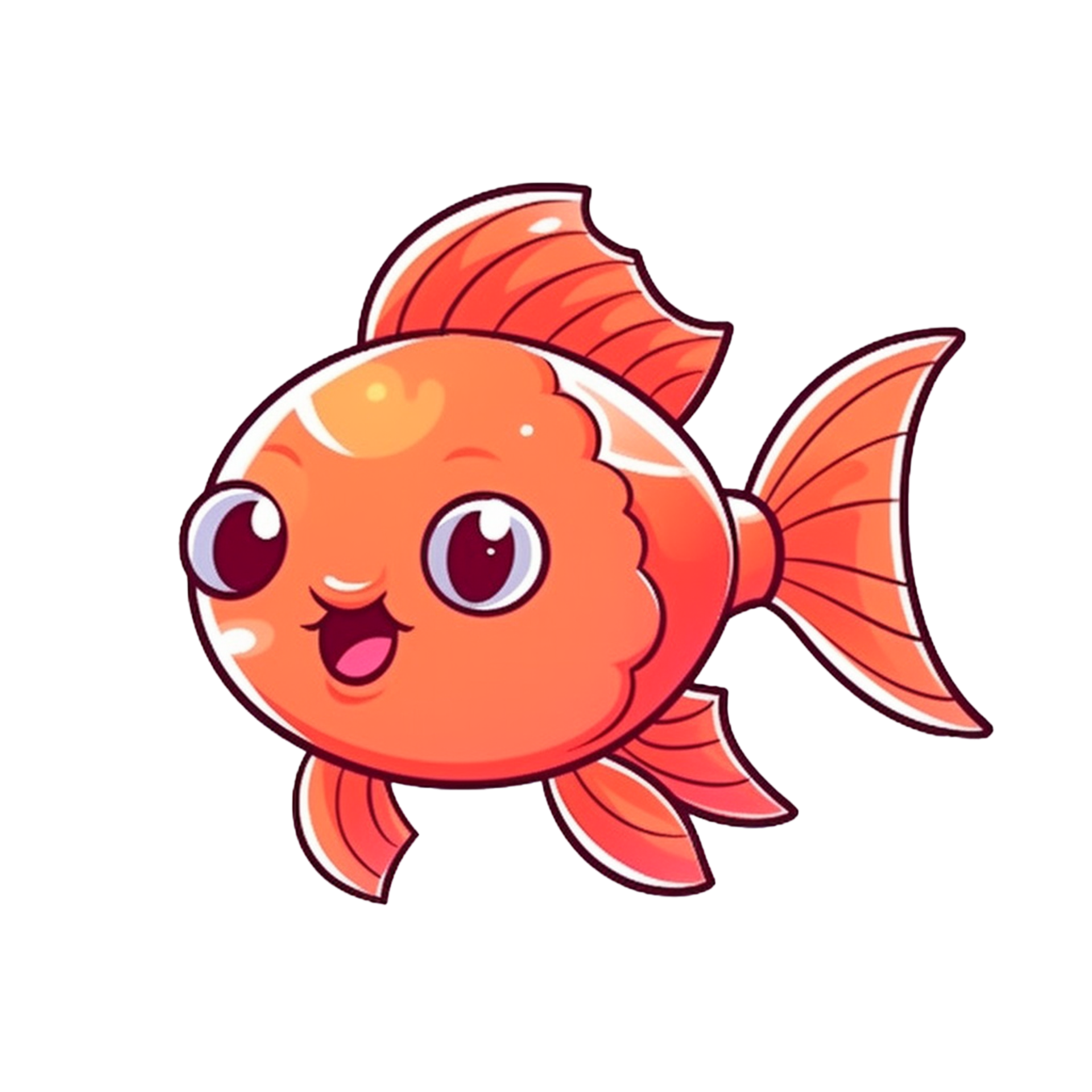 Fish Natural with a Kawaii face cute cartoon, Ai generate 27249173 PNG