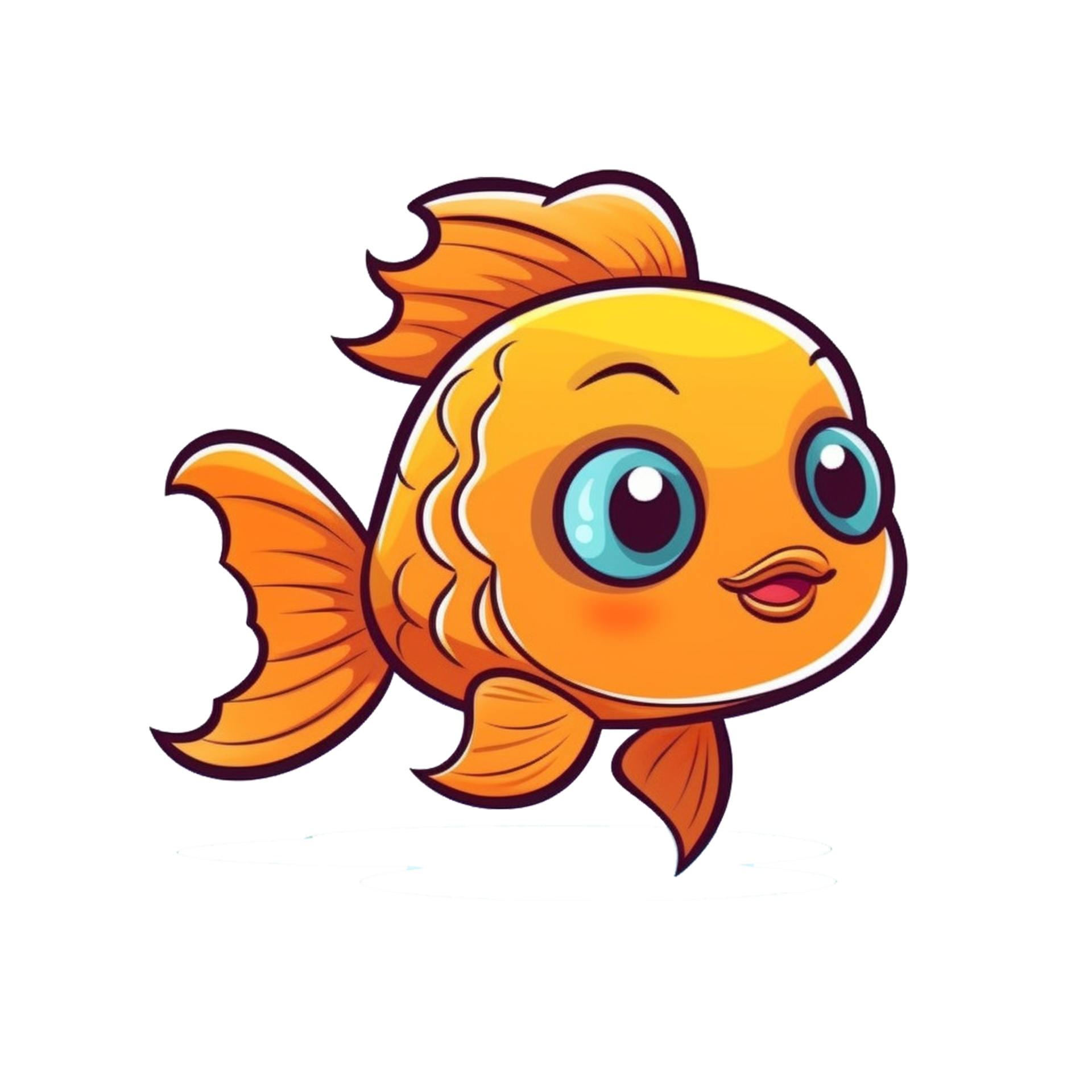 Fish Natural with a Kawaii face cute cartoon, Ai generate 27249177 PNG