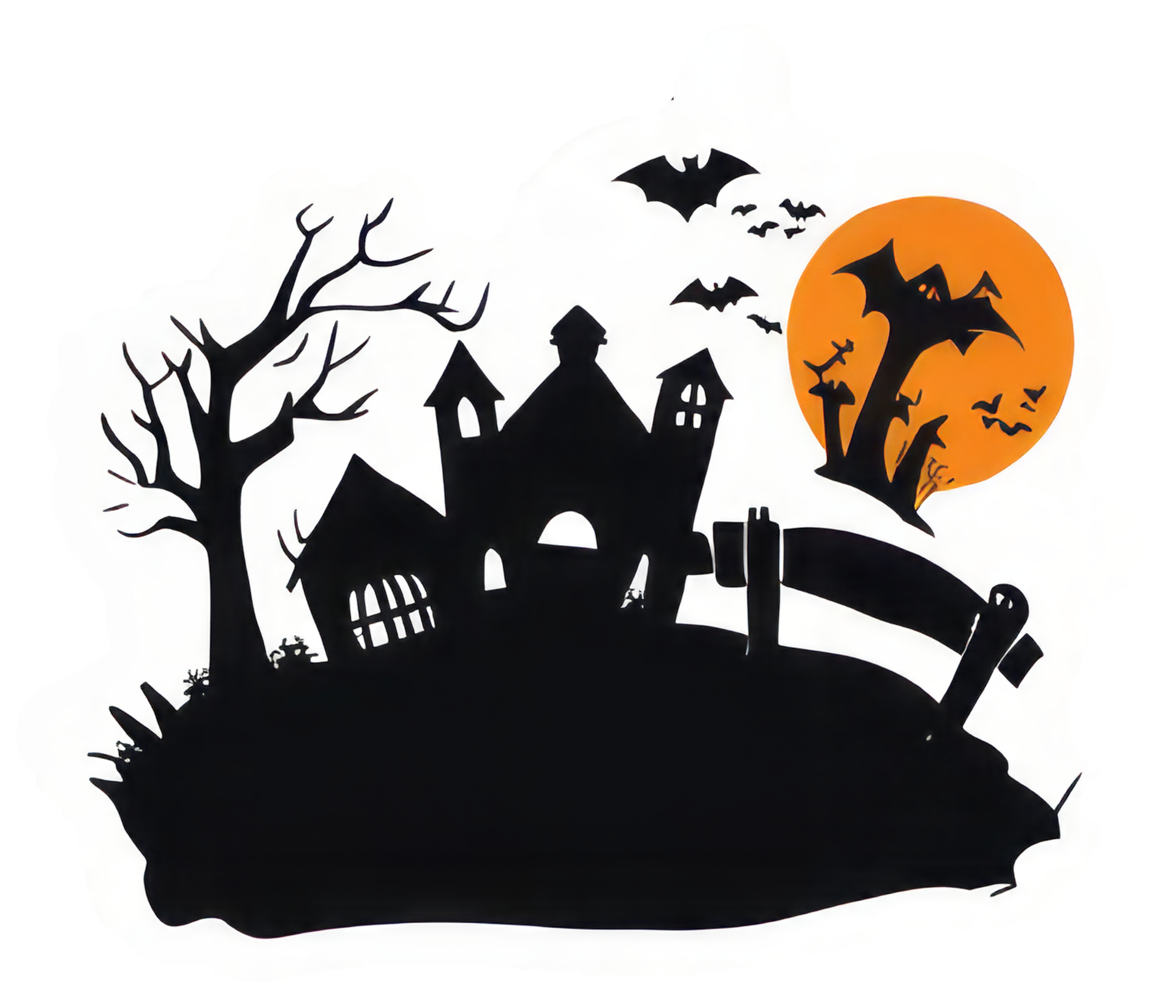 Silhouette Of Creepy House Halloween Sticker Design 27249953 PNG silhouette-of-creepy-house-halloween-sticker-design-27249953-png