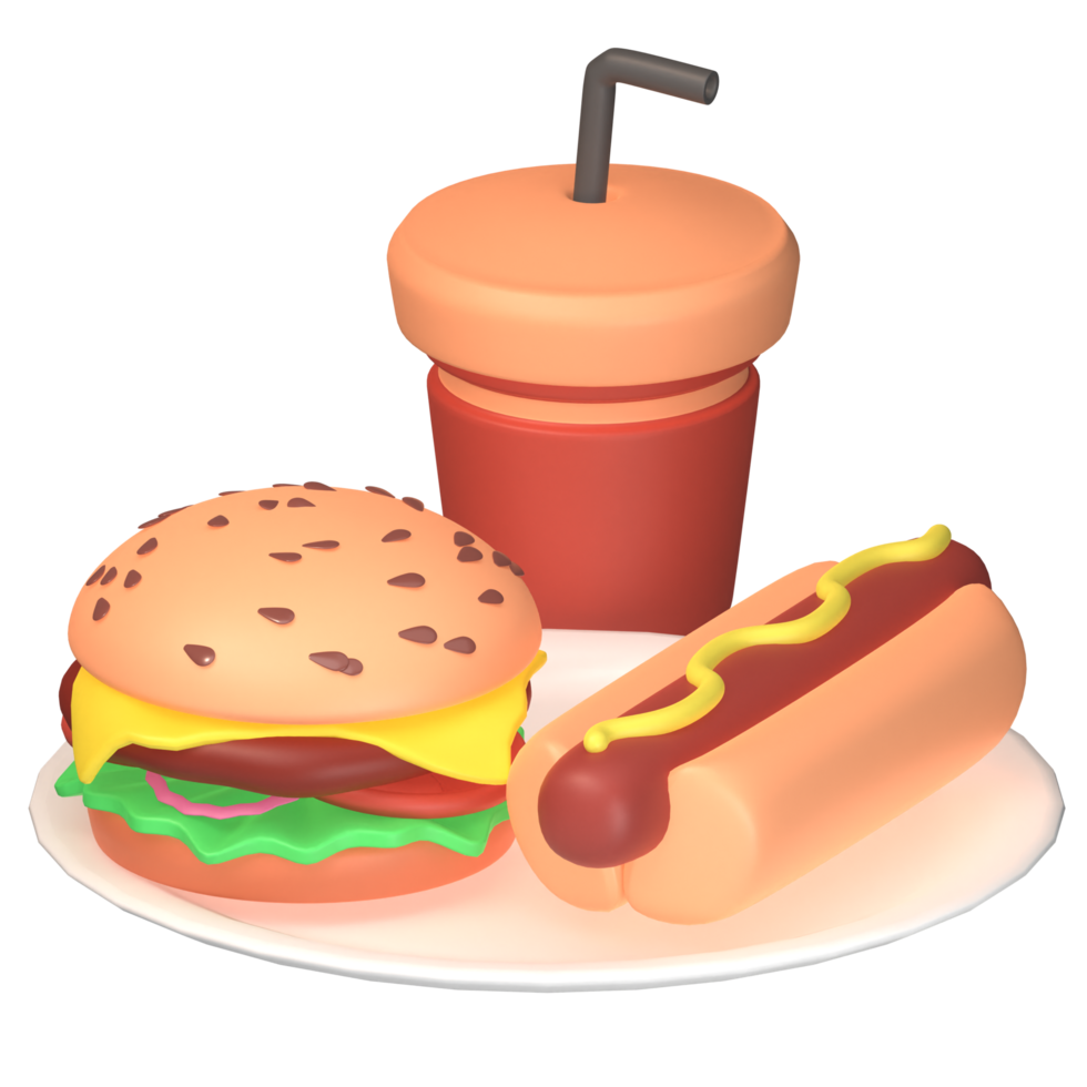 3d Isolated Rendered Icon Fast Food Delicious 27252262 PNG