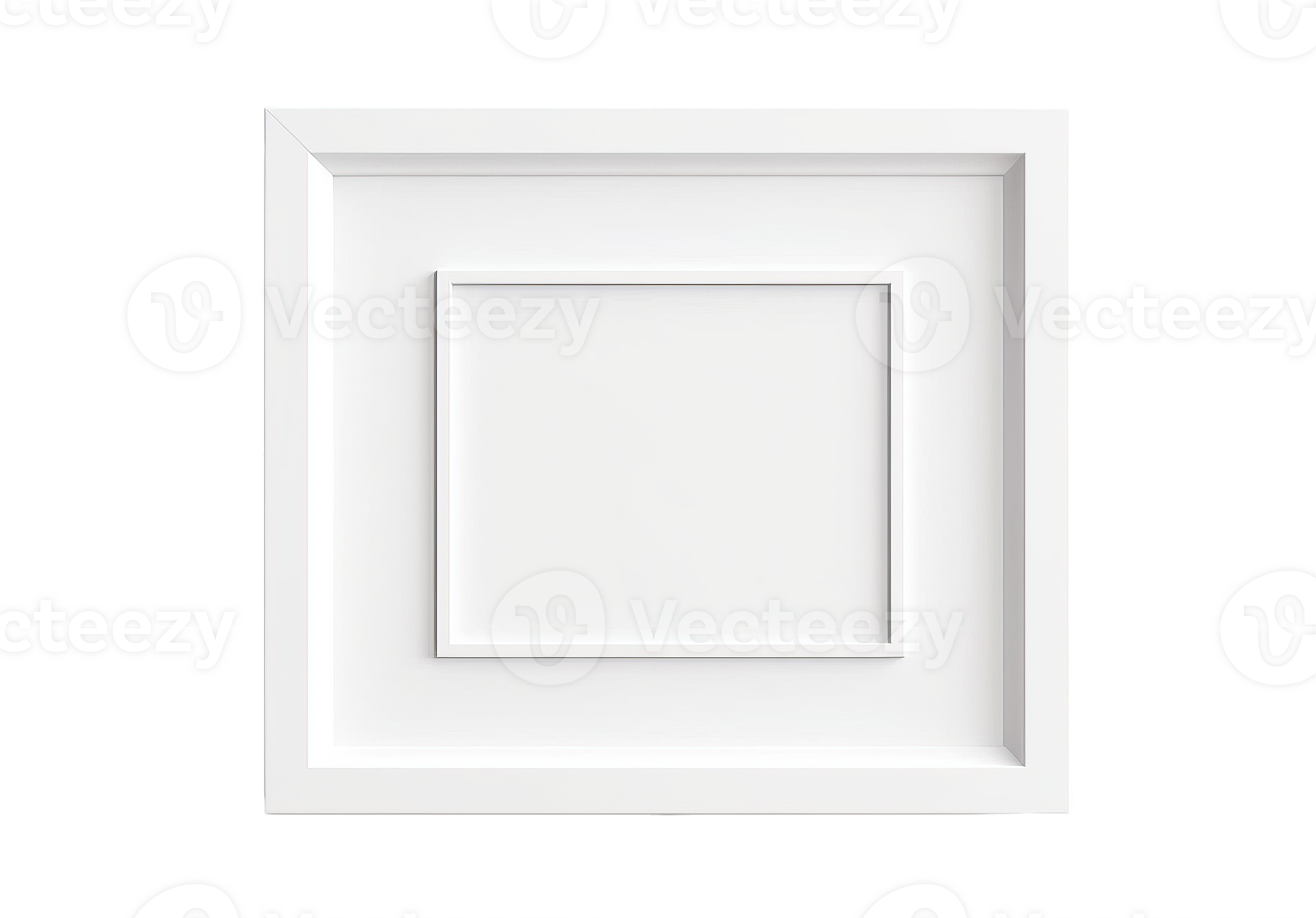 Empty White Frame photo mockup isolated on transparent background. PNG file, cut out. AI ...