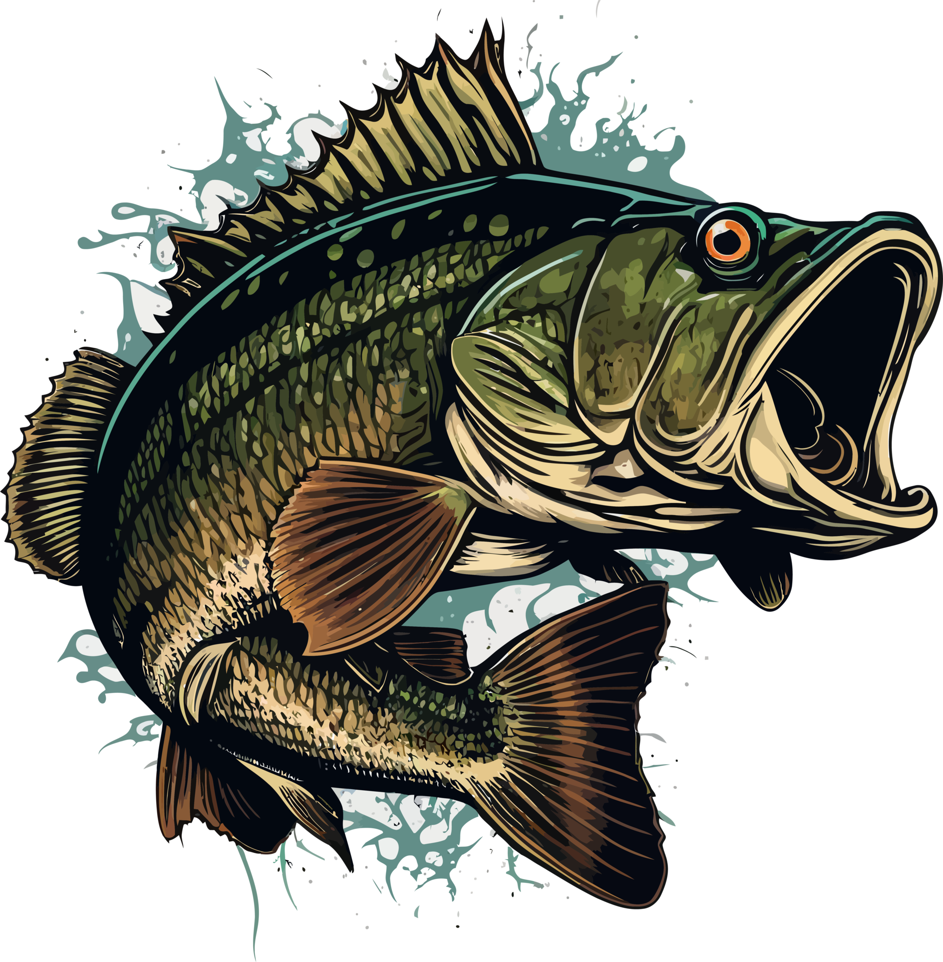 Big bass fish vector cartoon for t shirt Big bass fish t shirt design ...
