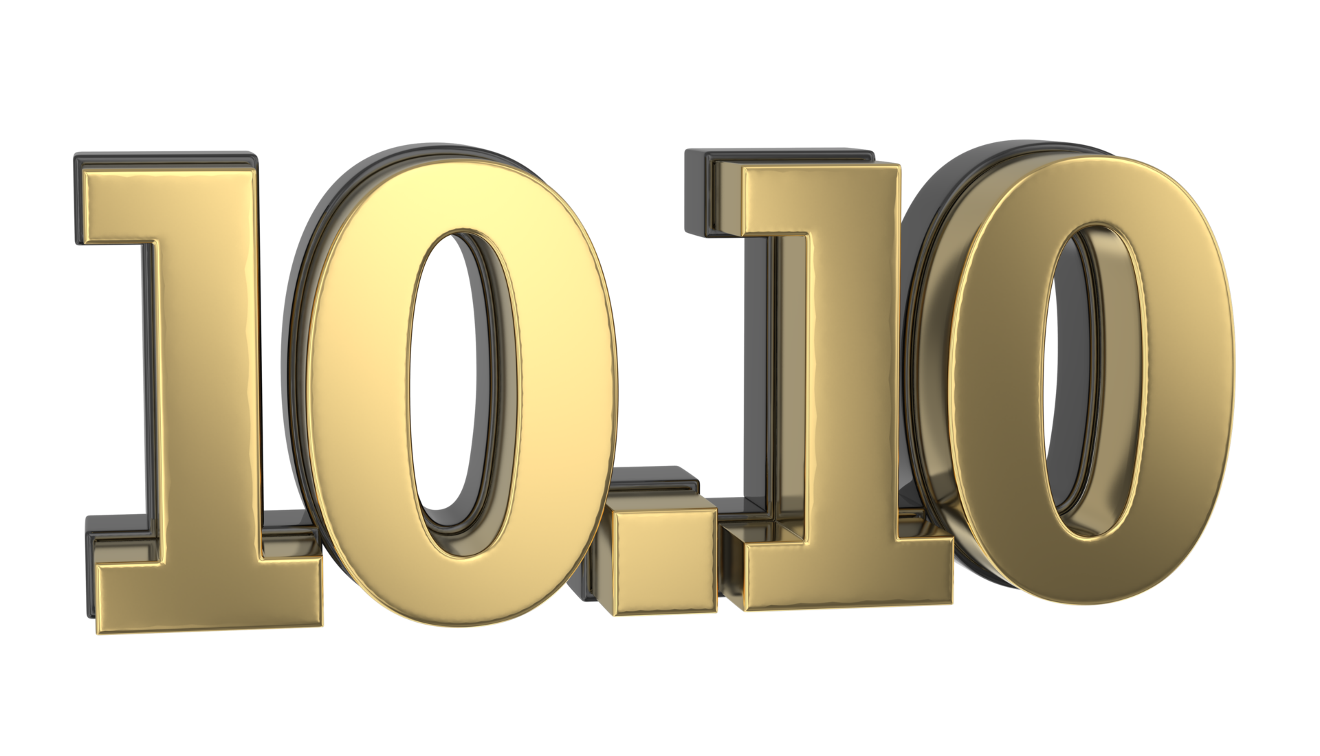 3d render text flash sale 10.10 gold style 27255058 PNG