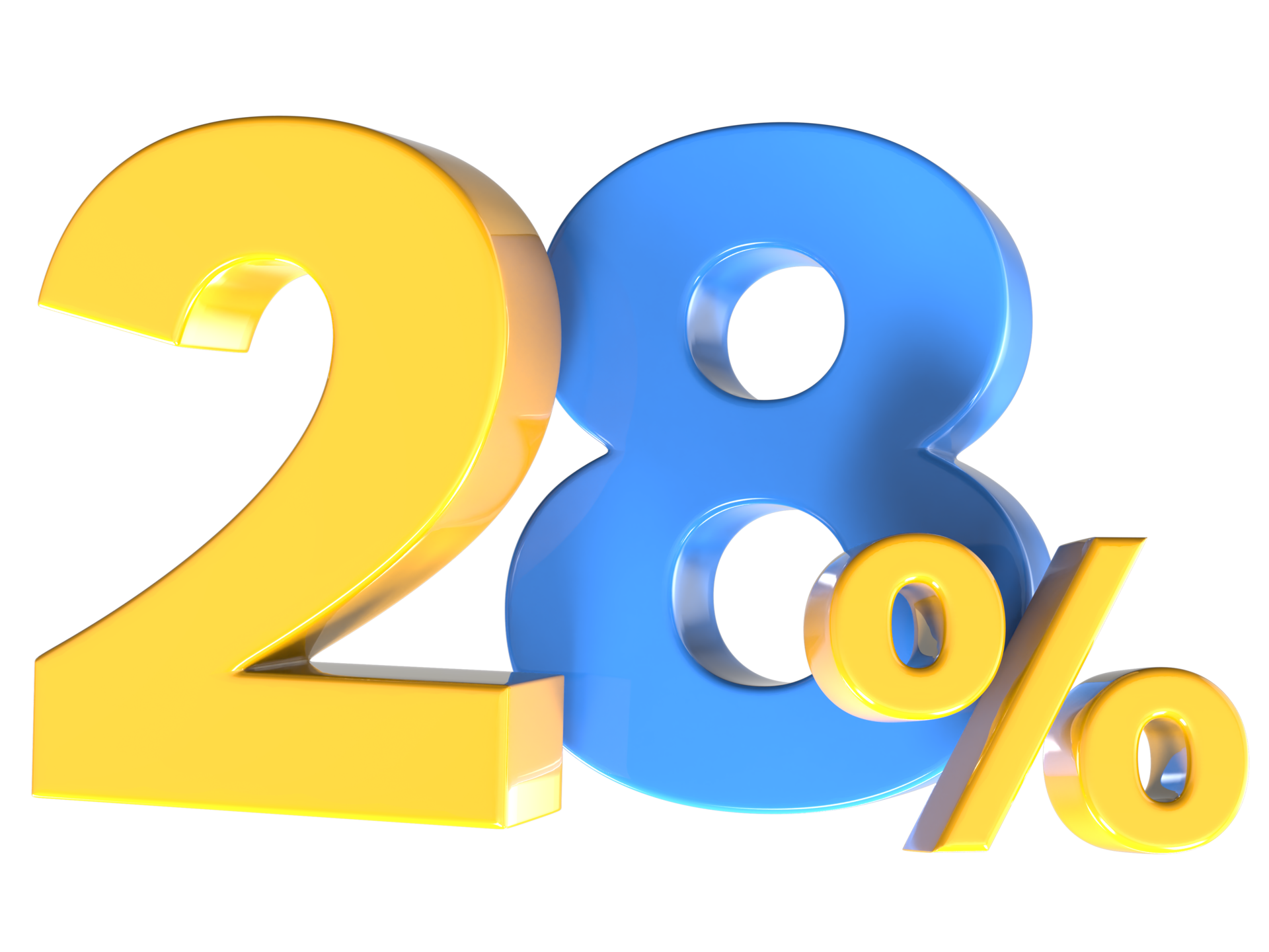 28 Number Gold 3D Render 27255089 PNG