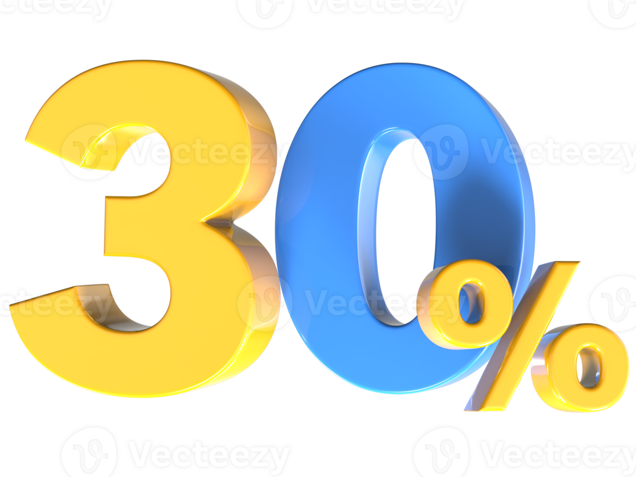 30 Number Gold 3d Render 27255092 Png