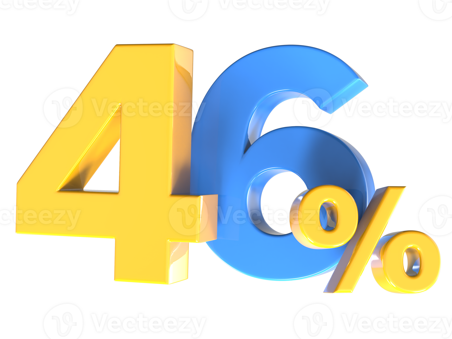46 Number Gold 3d Render 27255113 Png