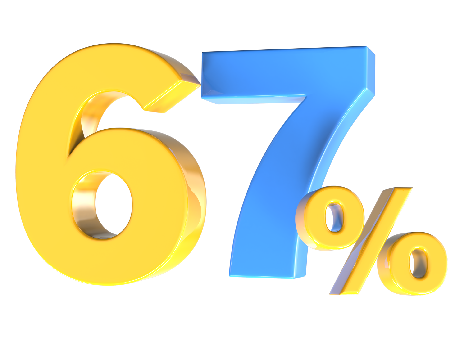 67 número ouro 3d render 27255131 PNG