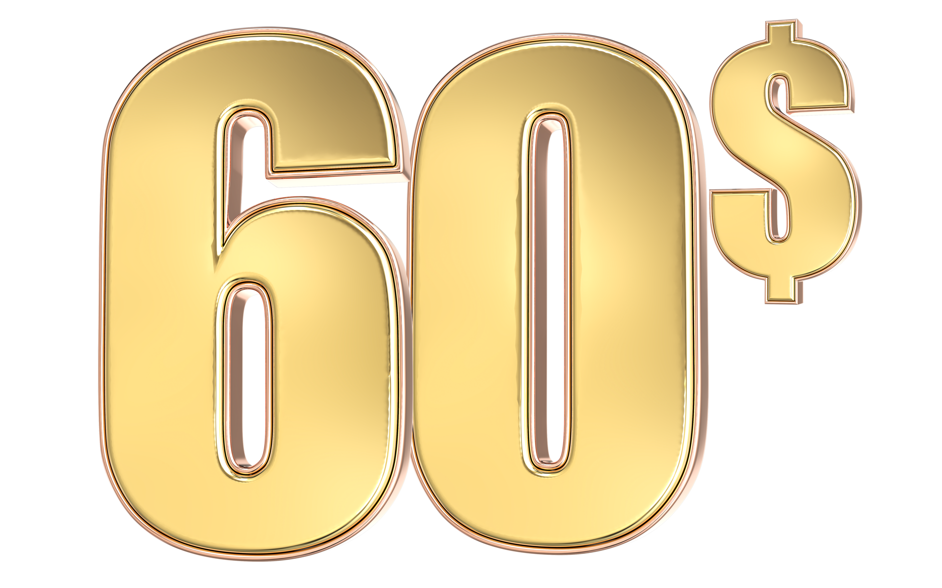 60 Number Gold Dollar 3D 27255588 PNG 60-number-gold-dollar-3d-27255588-png