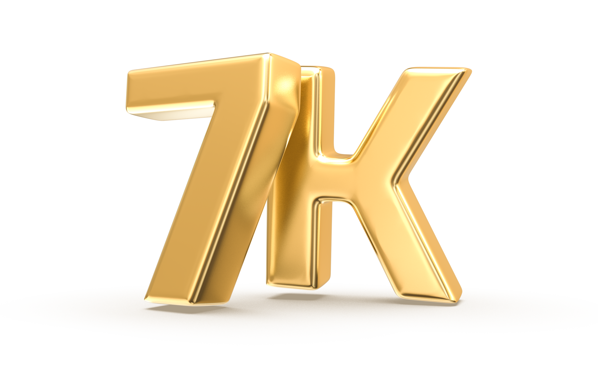 Gold Follow Number 3D Render 27255892 PNG