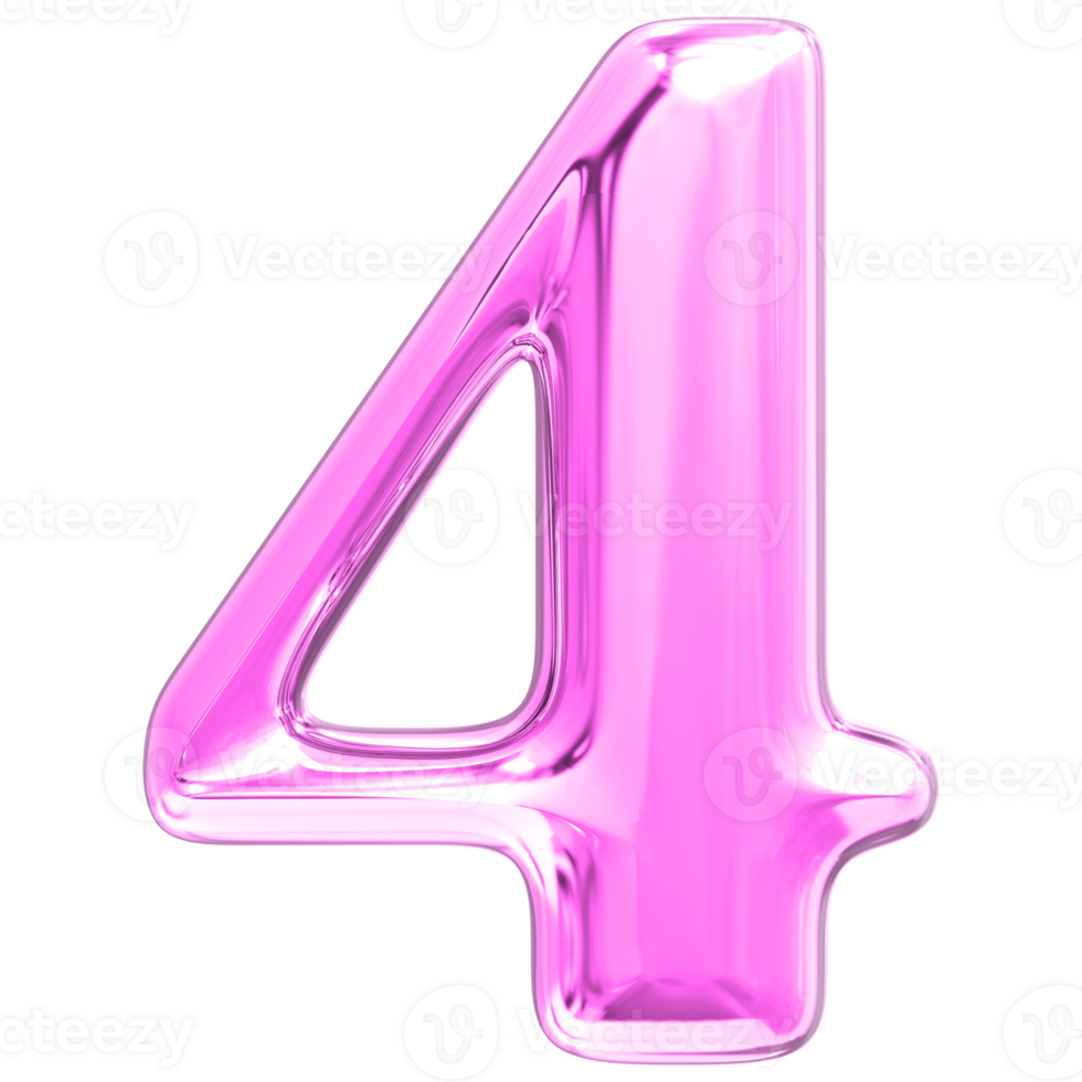 Rosa Nummer 4 auf transparent Hintergrund 27256891 PNG