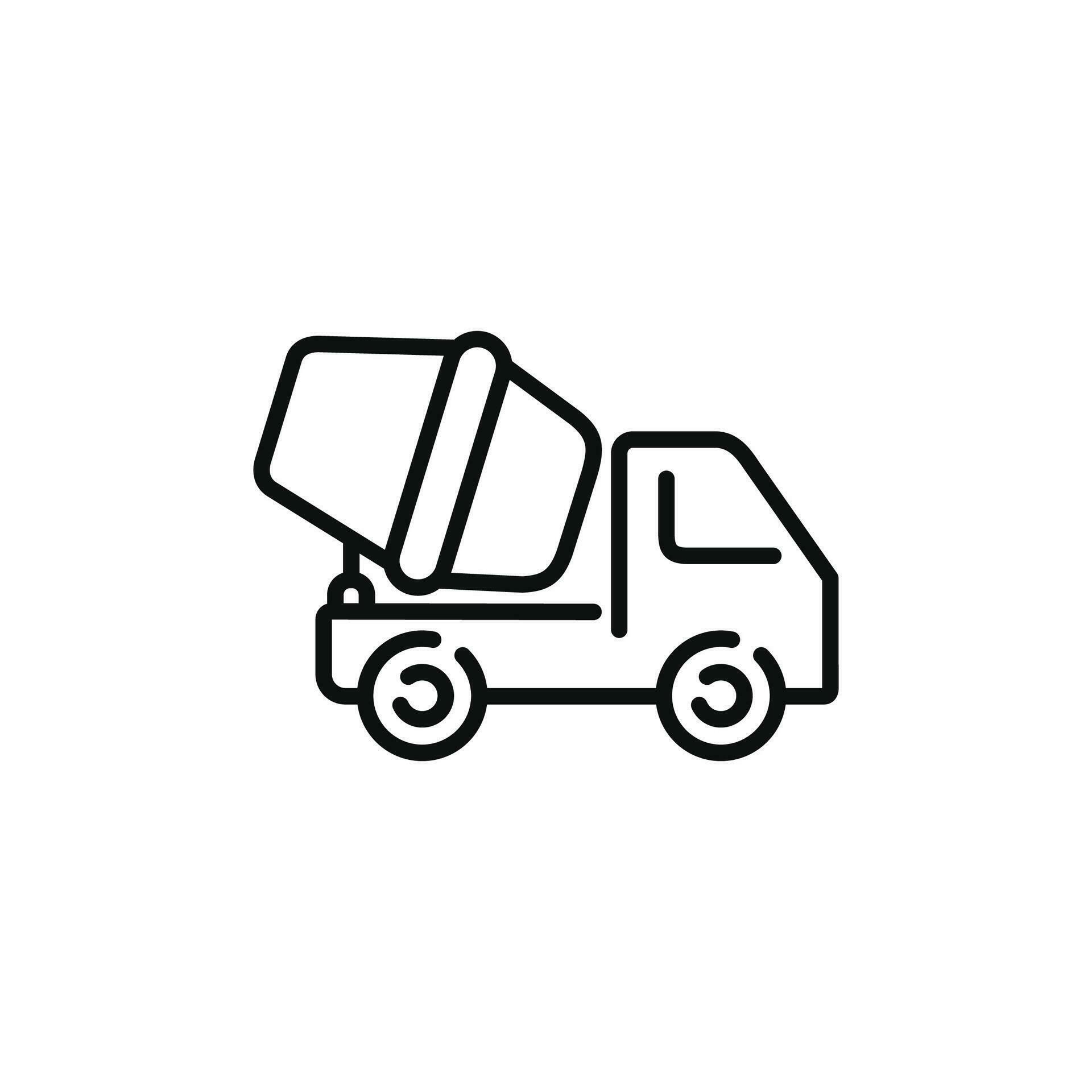 Concrete Mixer Line Icon Isolated On White Background 27258979 Vector